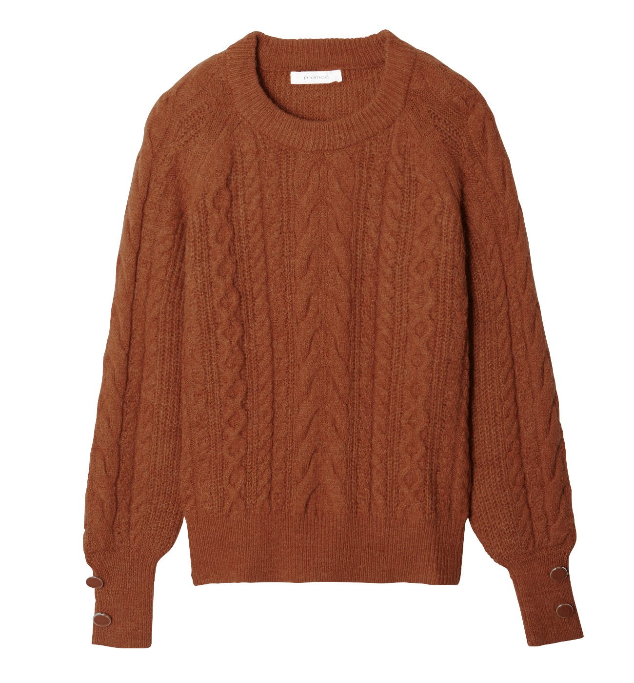 Cable-knit jumper - Rusty orange