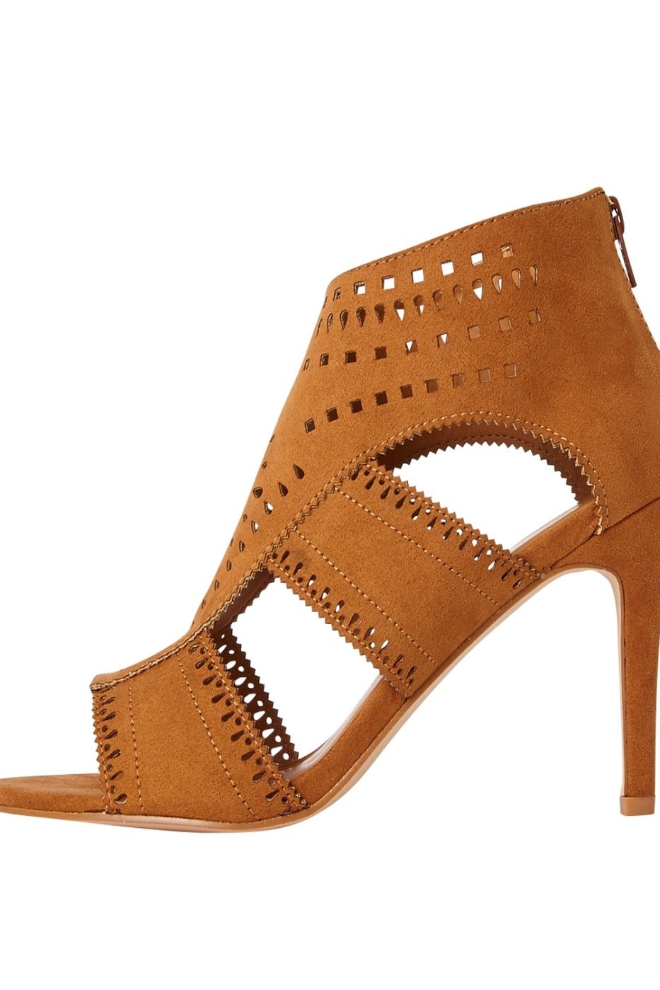 Peep Toe Sandals Light Chestnut Brown