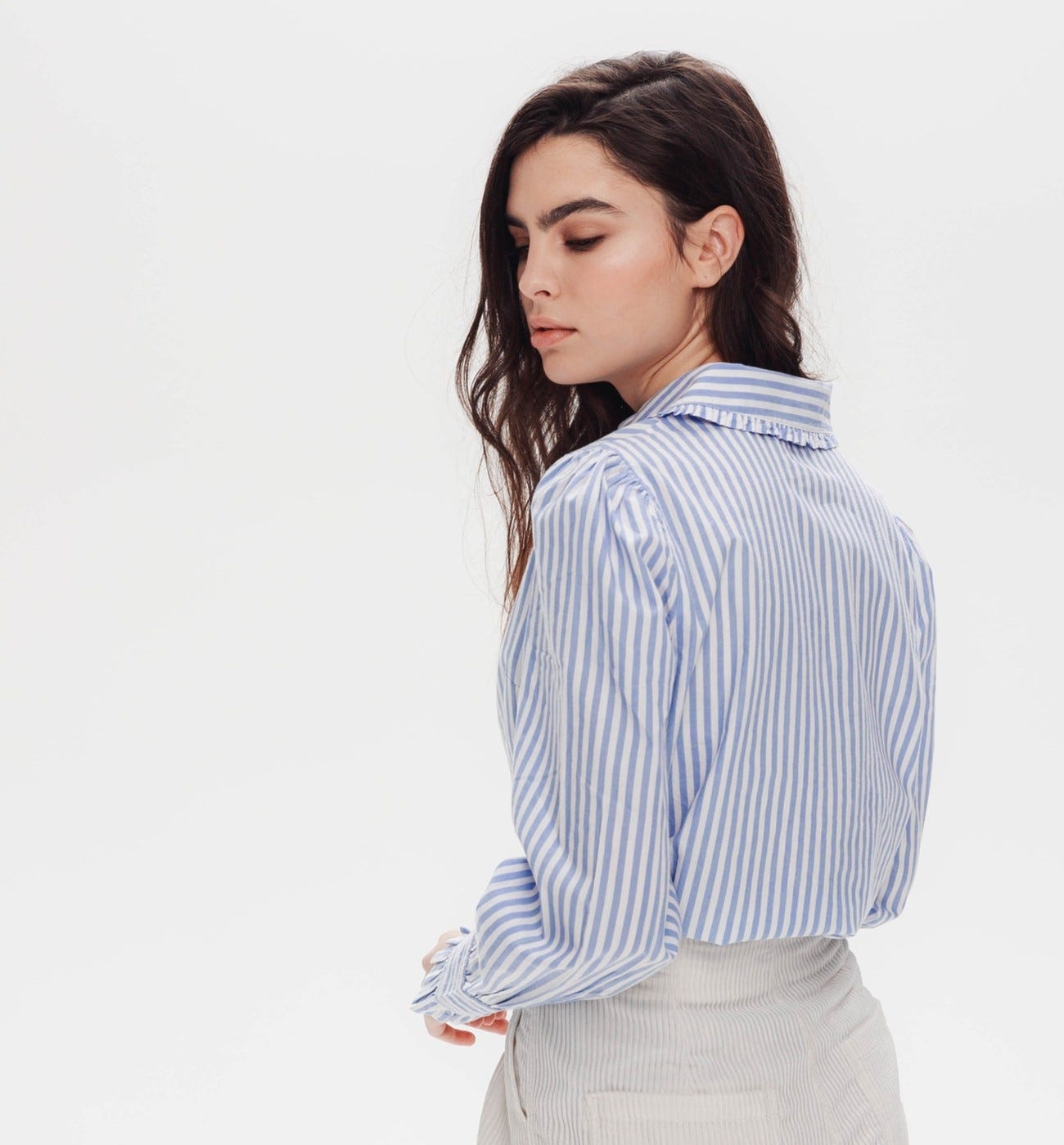 Retro striped shirt - Navy blue stripes