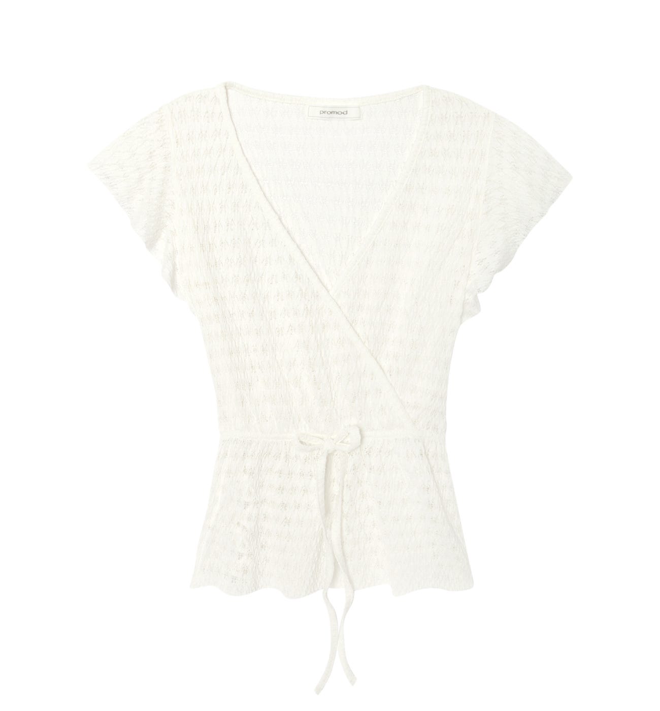 Openwork crossover top - Ecru