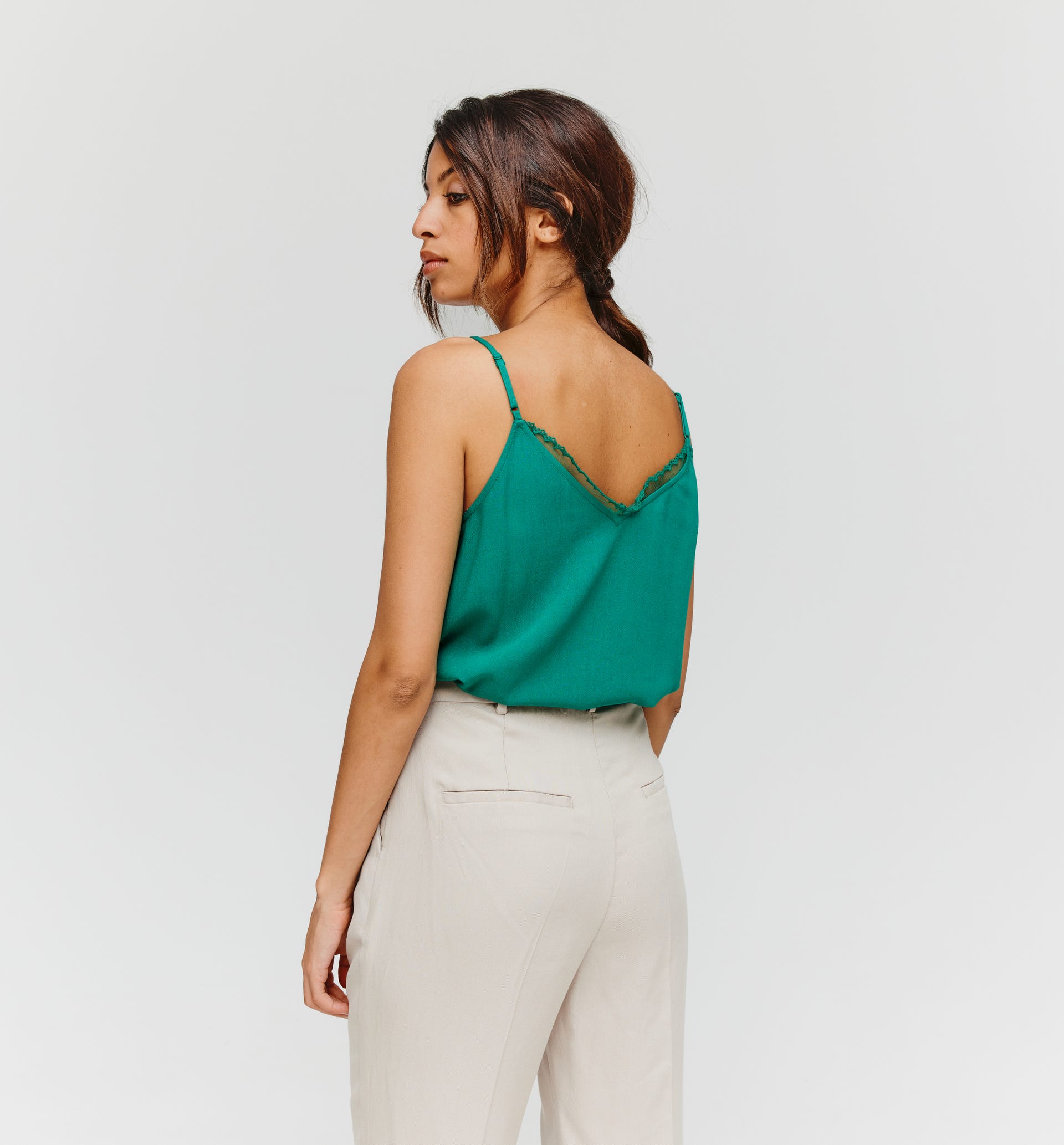 Patterned strappy top - Light green