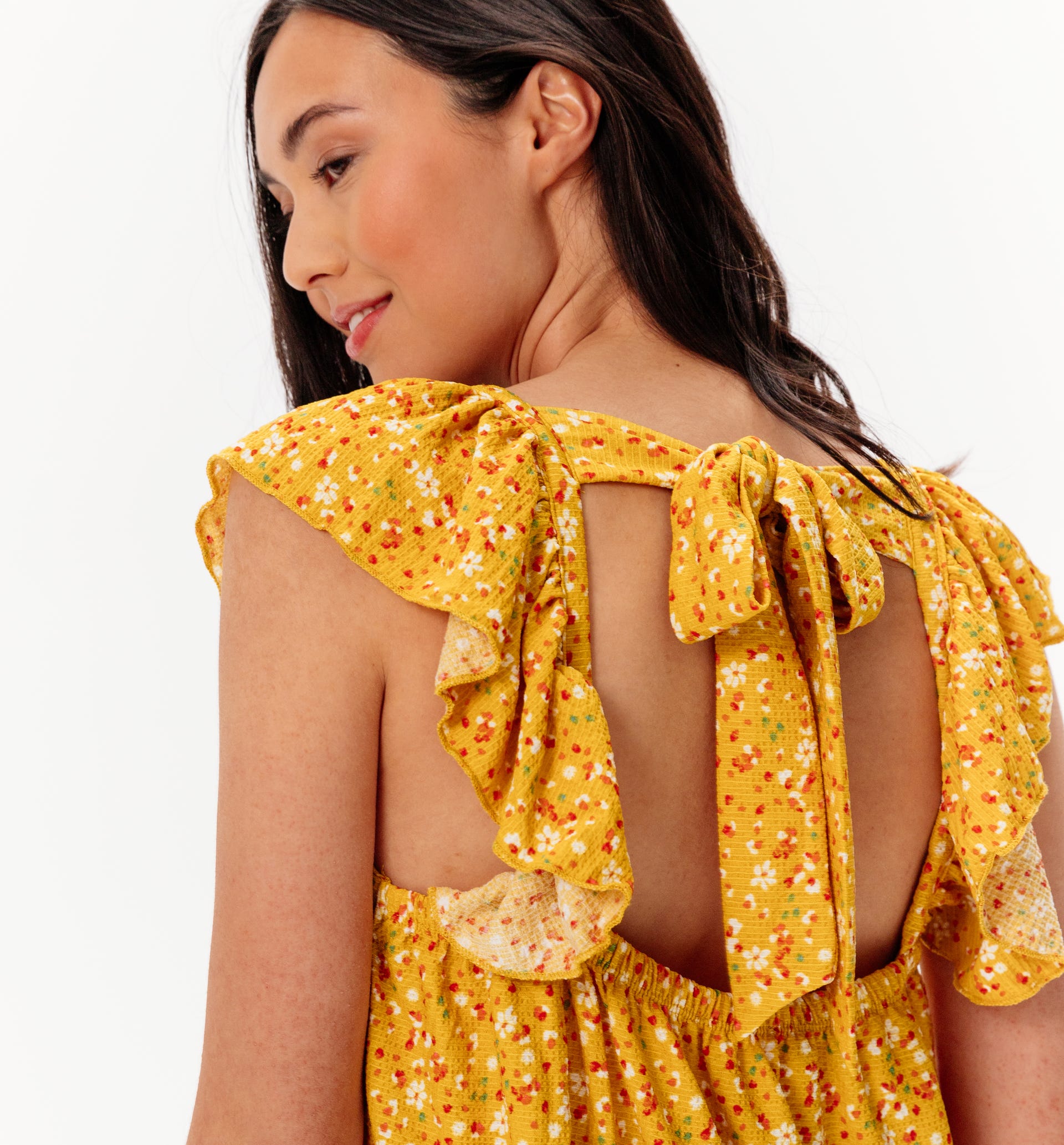 Floral frilly dress - Saffron prints