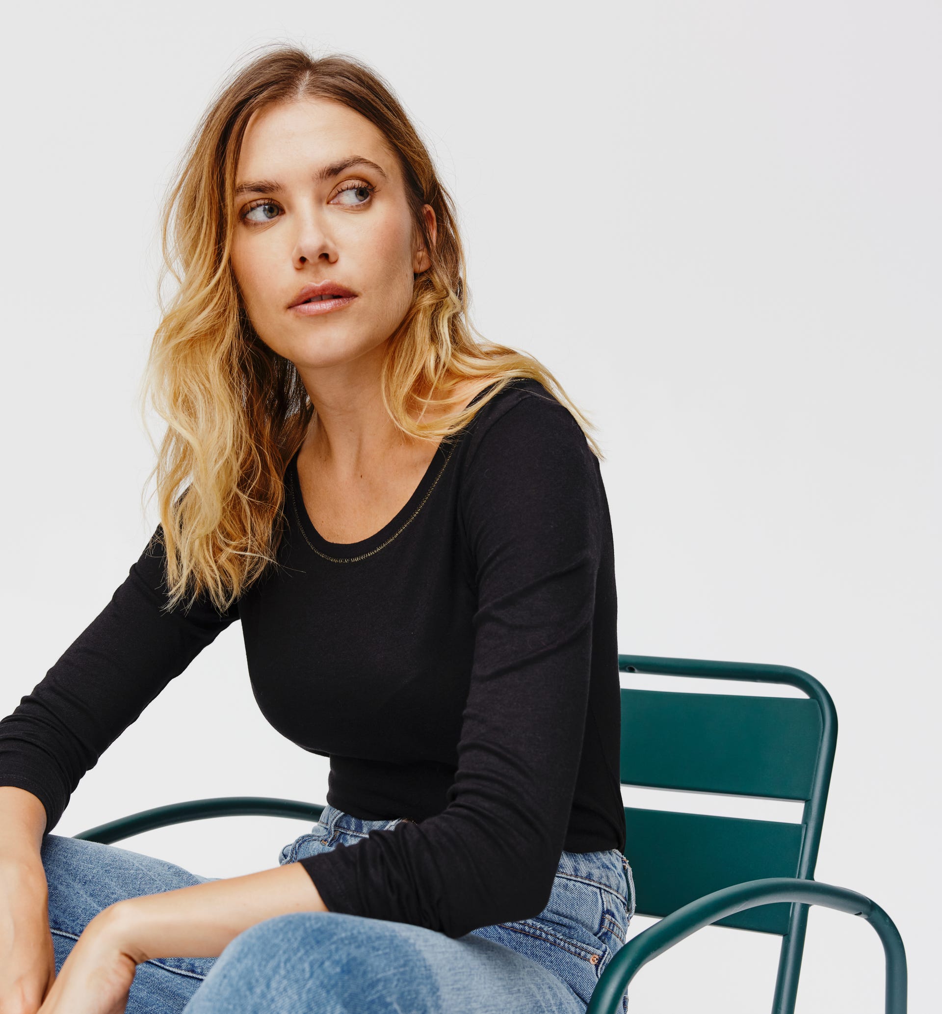 Round-neck top - Black