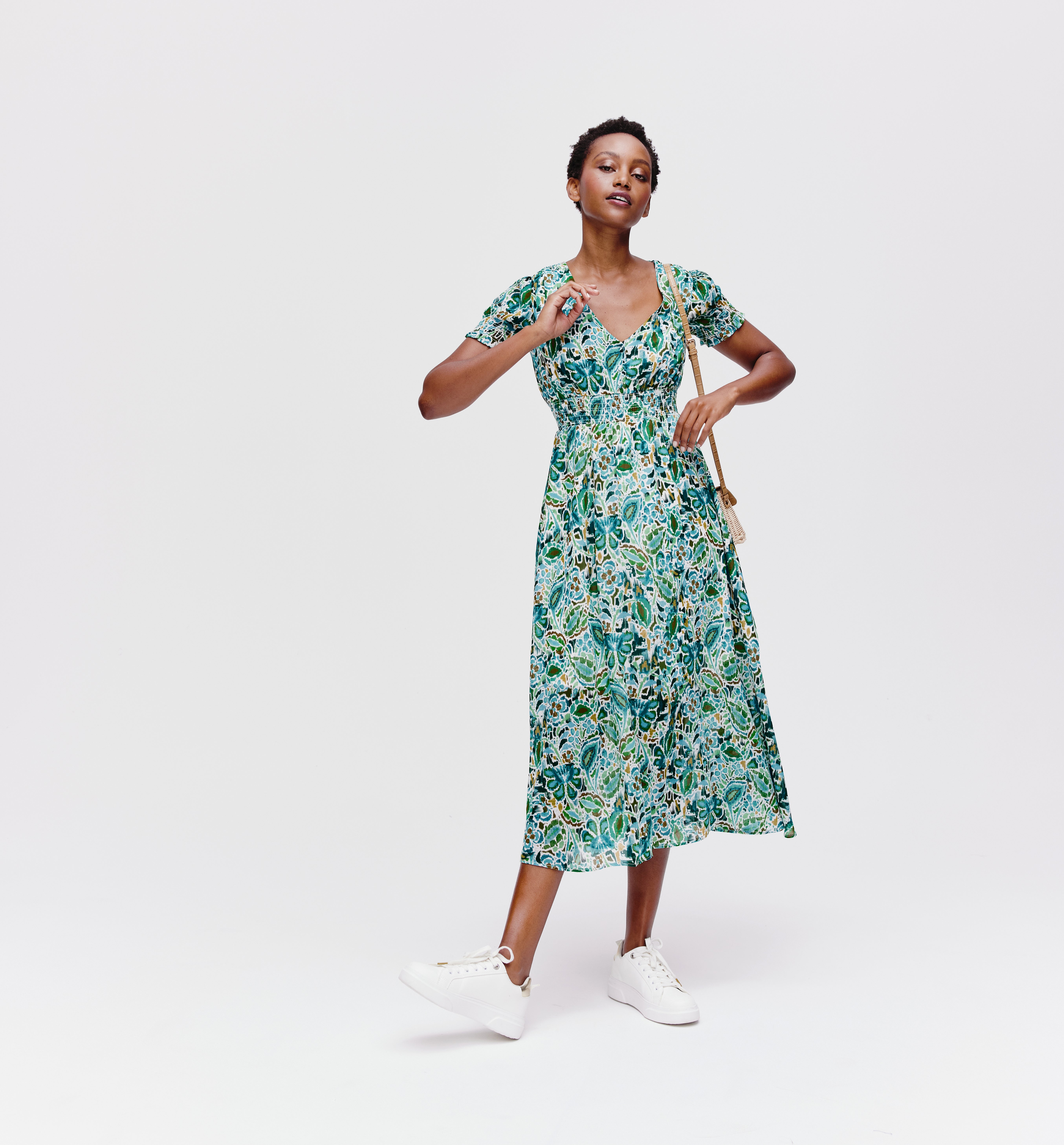 Long patterned dress - Multicolour print