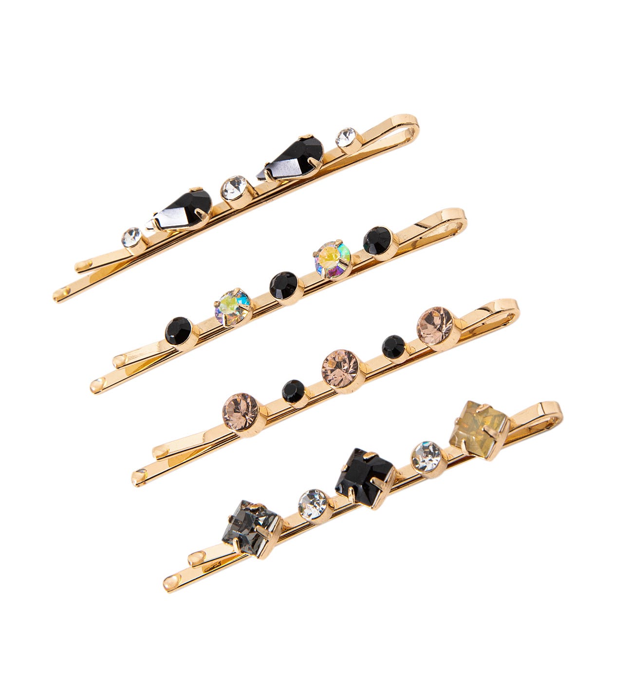 Set of 4 hair clips - Black