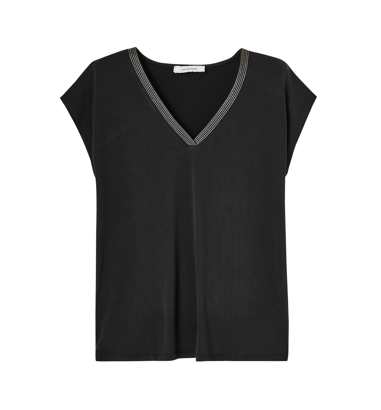 Glitzy Detail Top Black