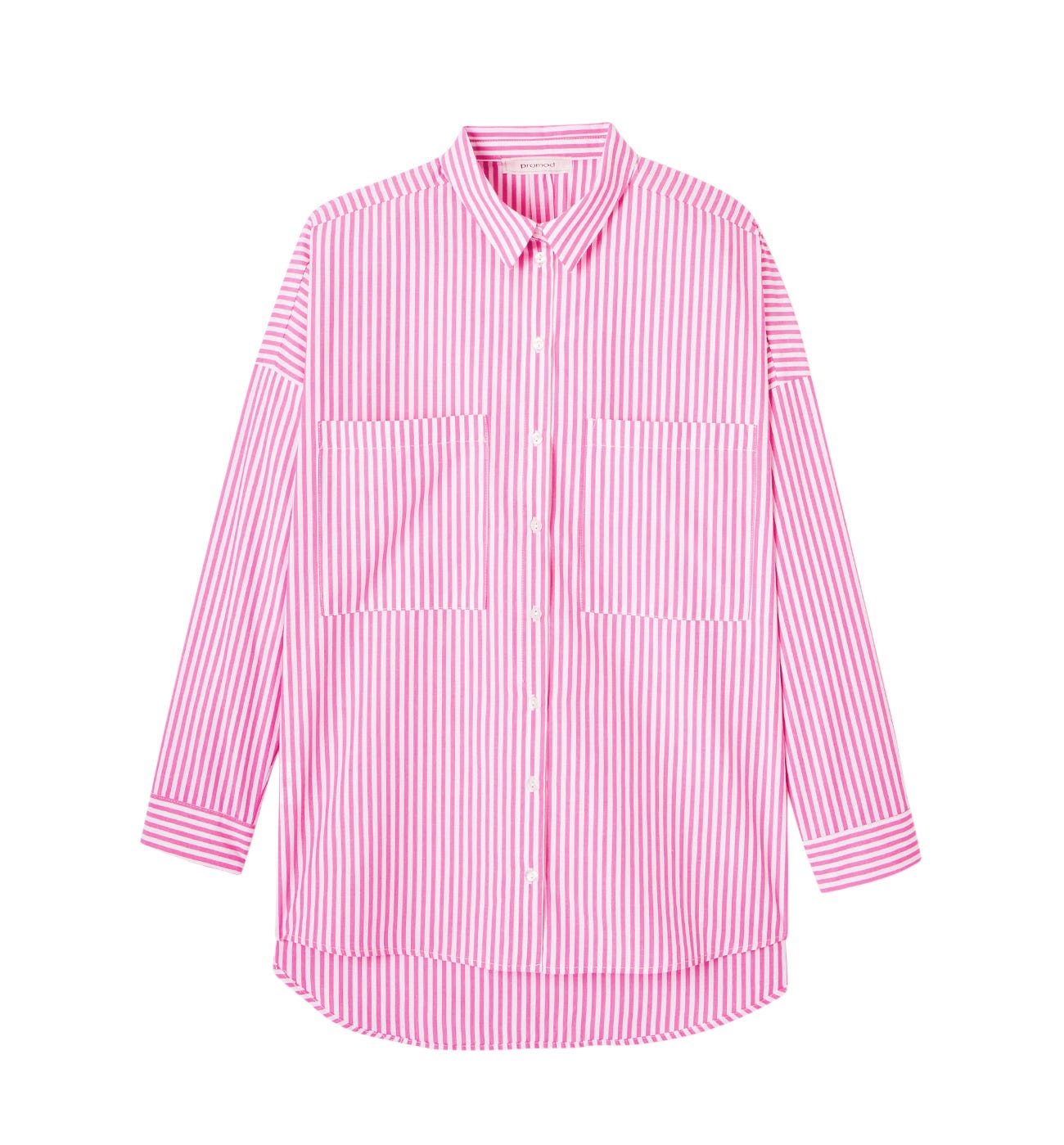 Long Oversized Shirt Fuchsia Stripes long-oversized-shirt-fuchsia-stripes