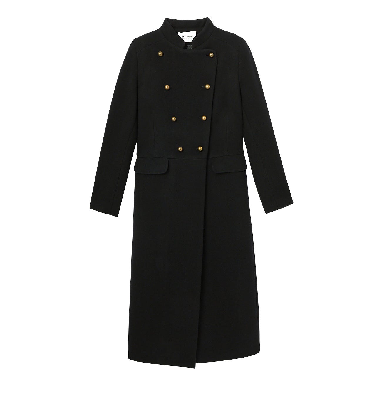 Wool officer coat - Black