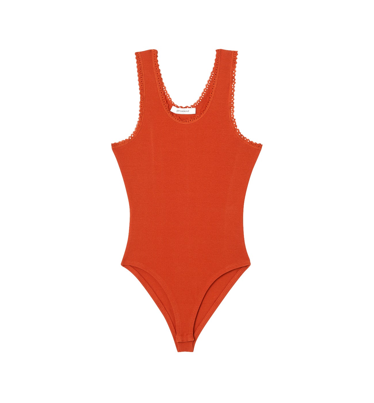 Ribbed body in cotton - Rusty