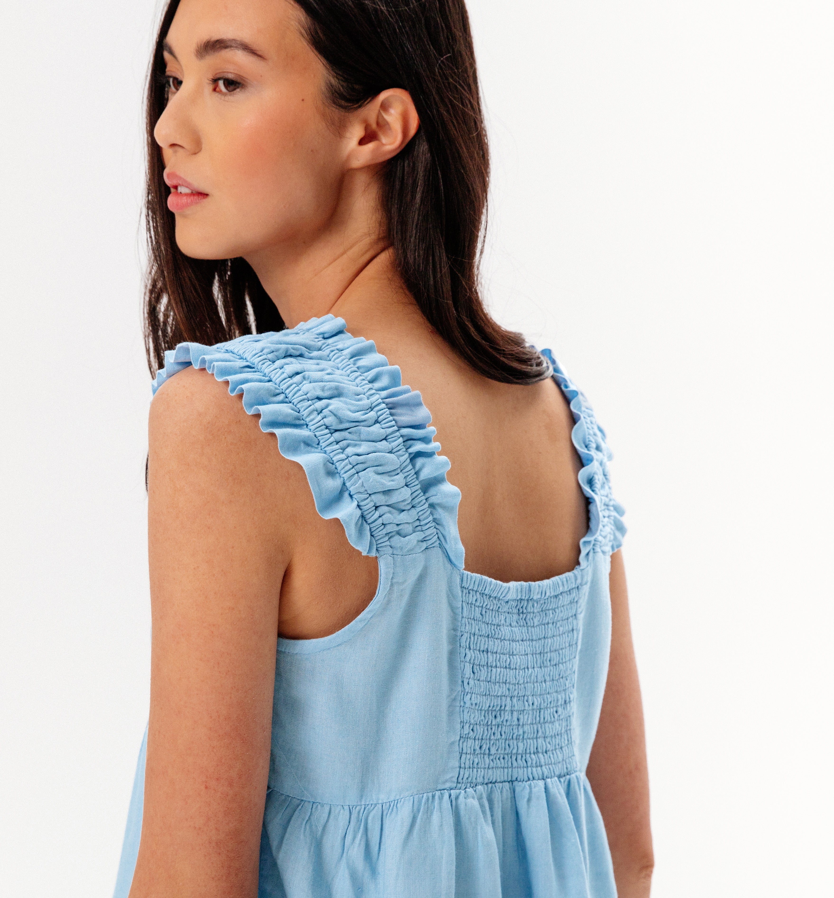 Frilly flared top - Blue
