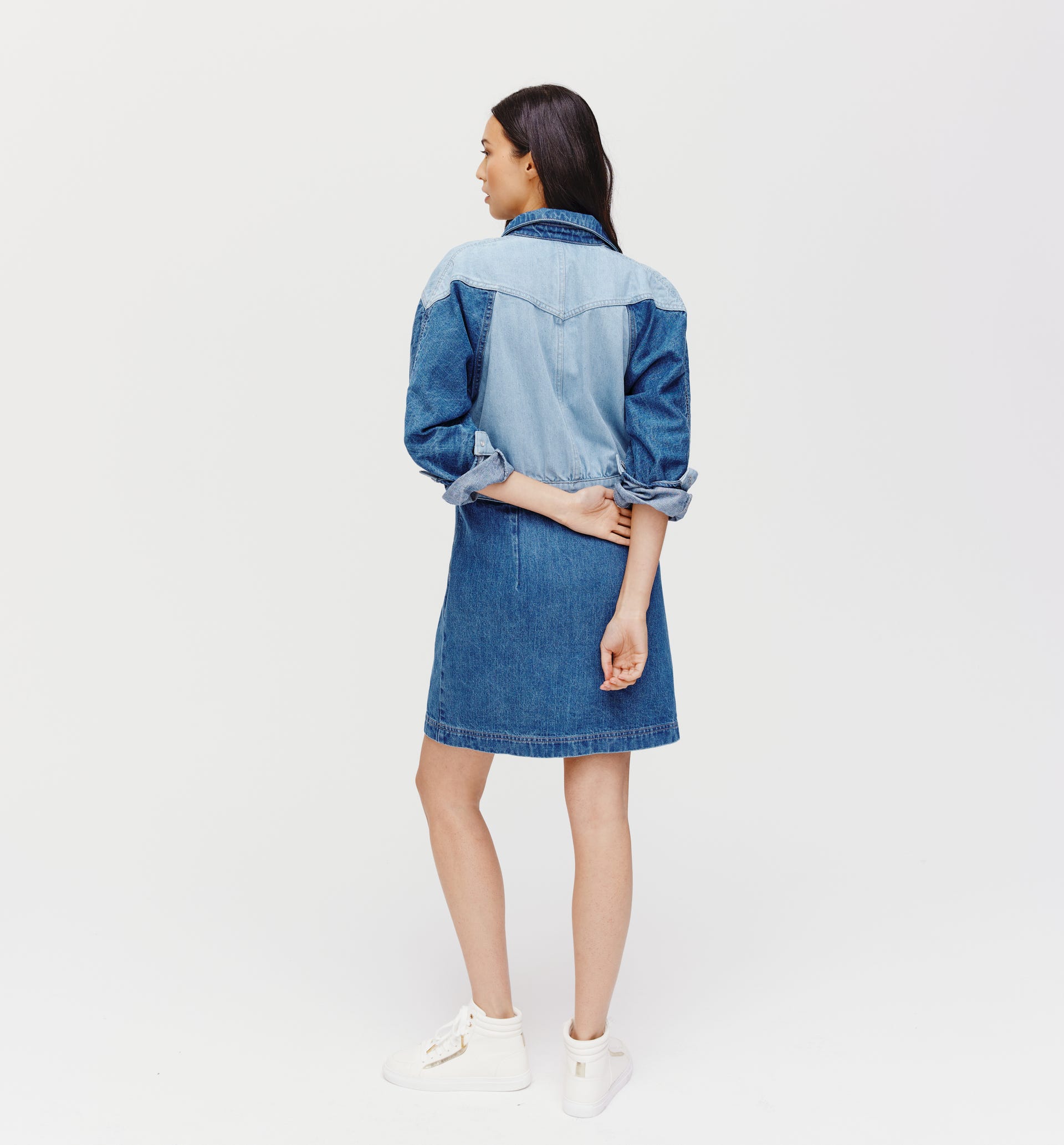 Patchwork denim dress - Medium denim