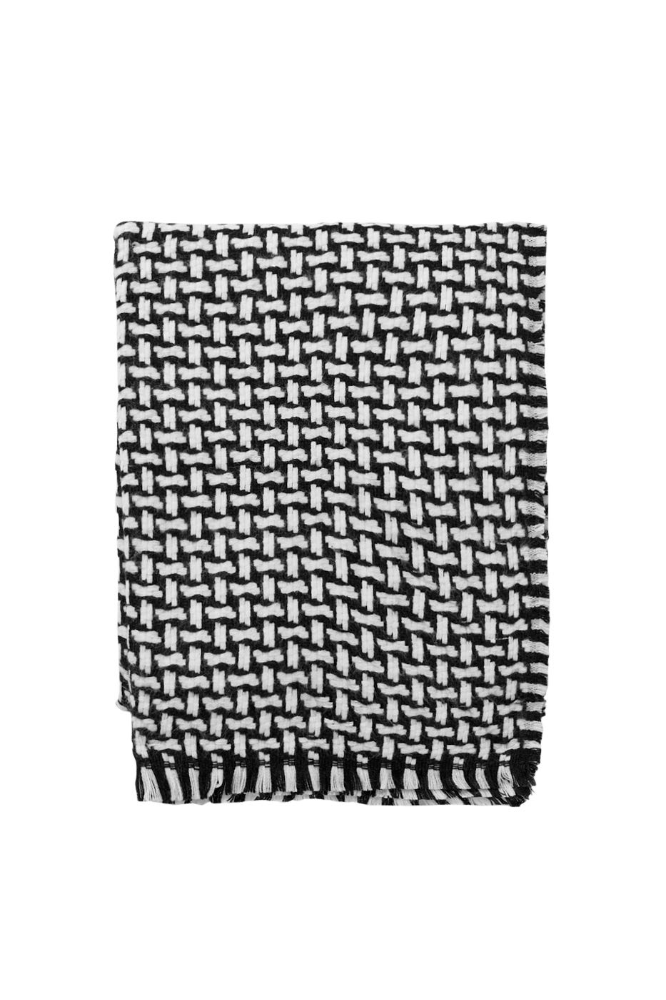 Dogtooth check scarf - Black print