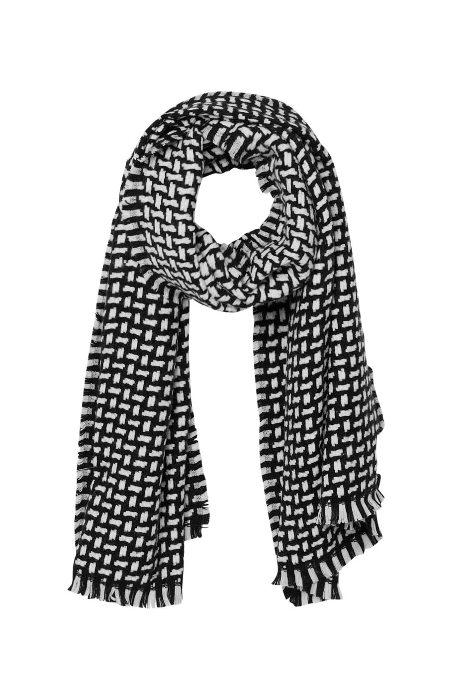 Dogtooth check scarf - Black print