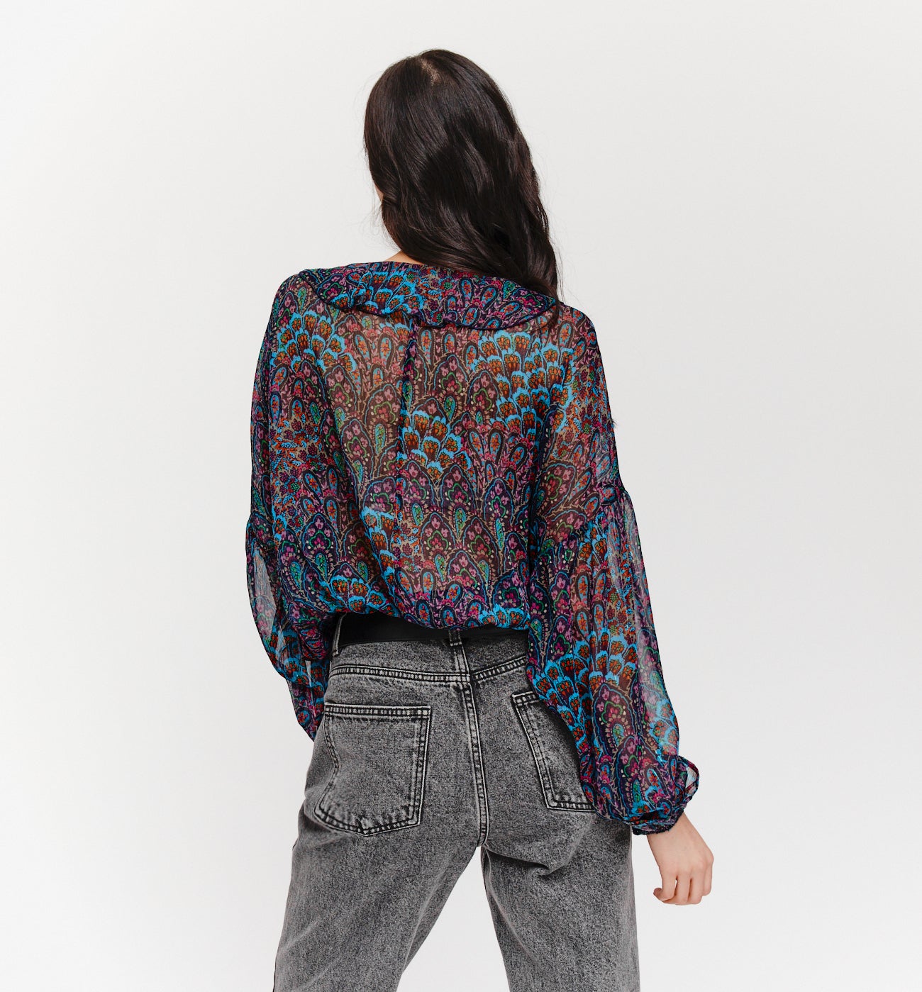 Patterned voile blouse - Multicolour print