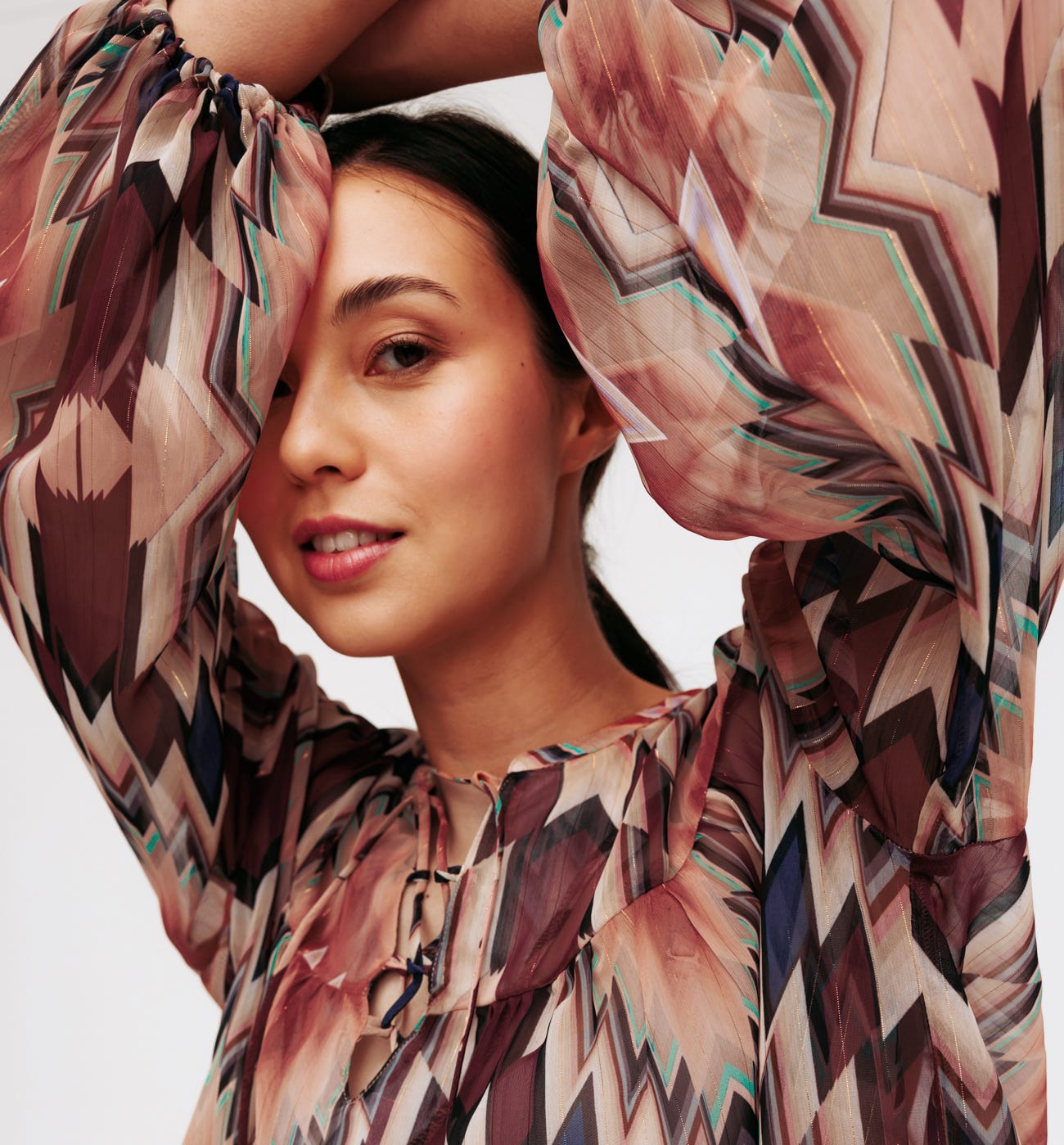 Patterned voile blouse - Multicolour print