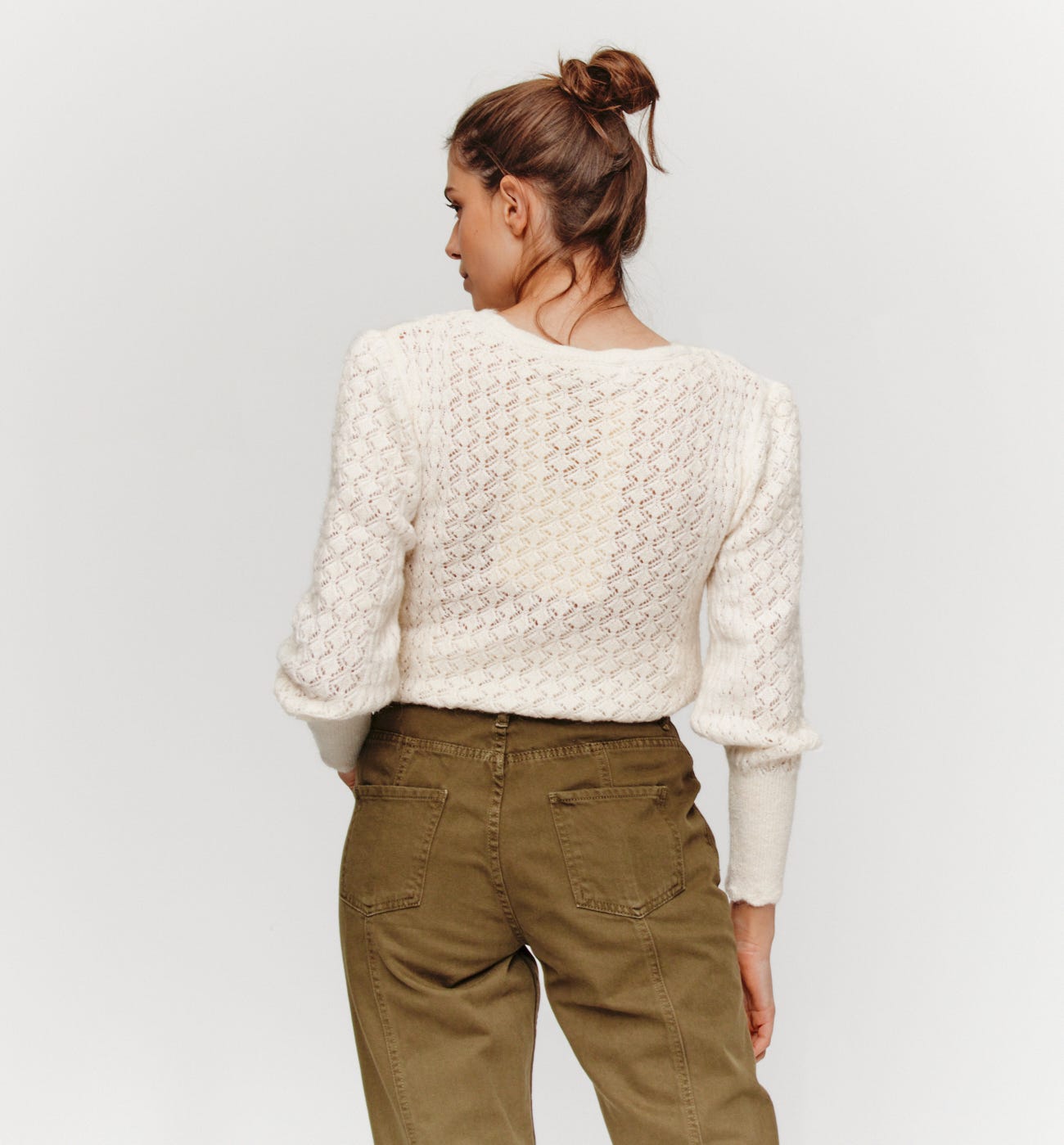 Fancy openwork jumper - Ecru