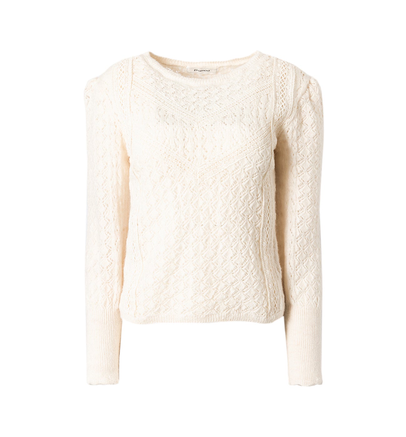 Fancy openwork jumper - Ecru