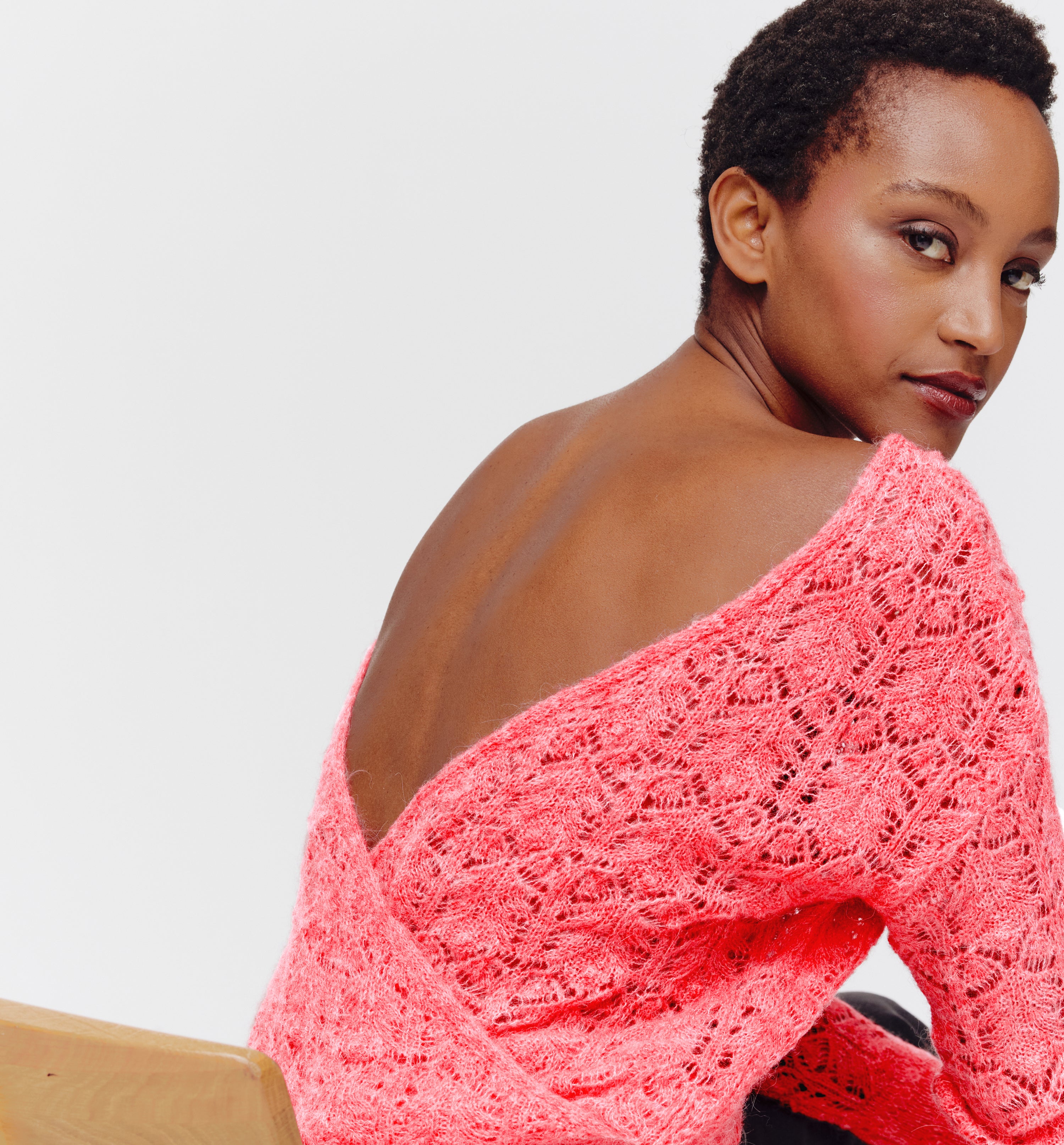 Crossover-effect 2-way jumper - Pink