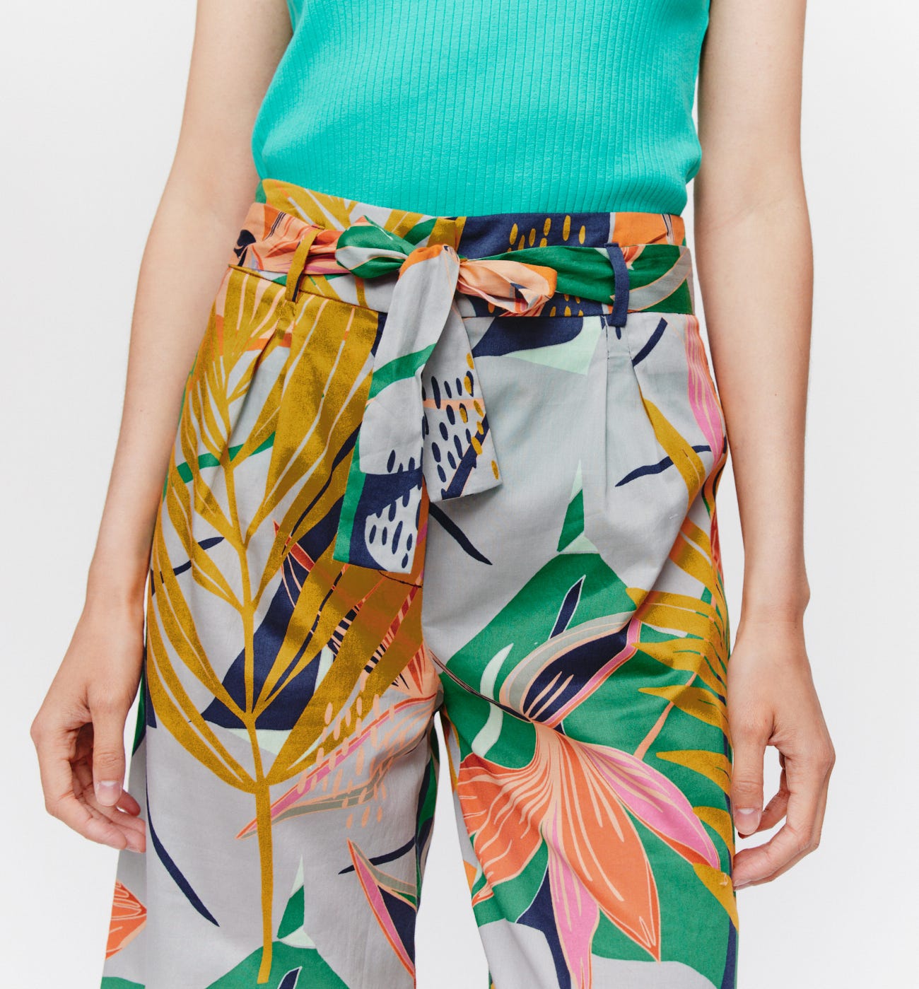 Wideleg patterned trousers - Multicolour print
