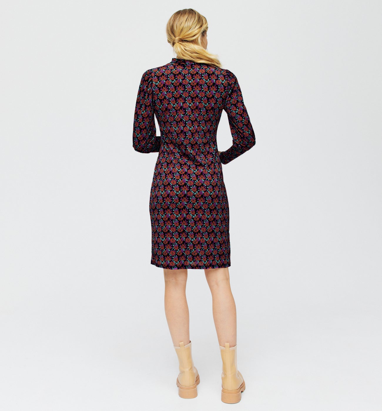 Patterned midi dress - Multicolour print