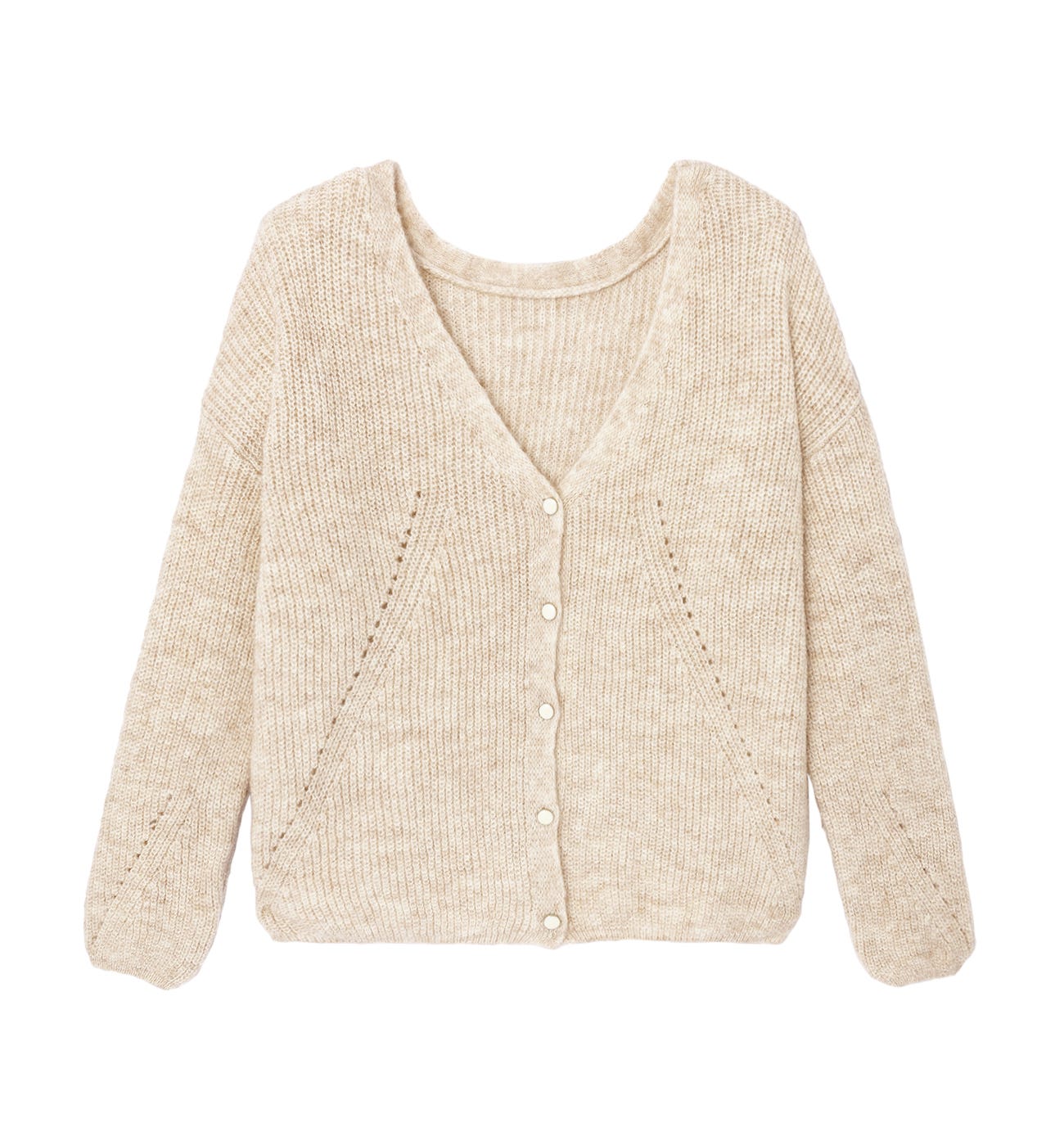 Two-way cardigan-jumper - Beige