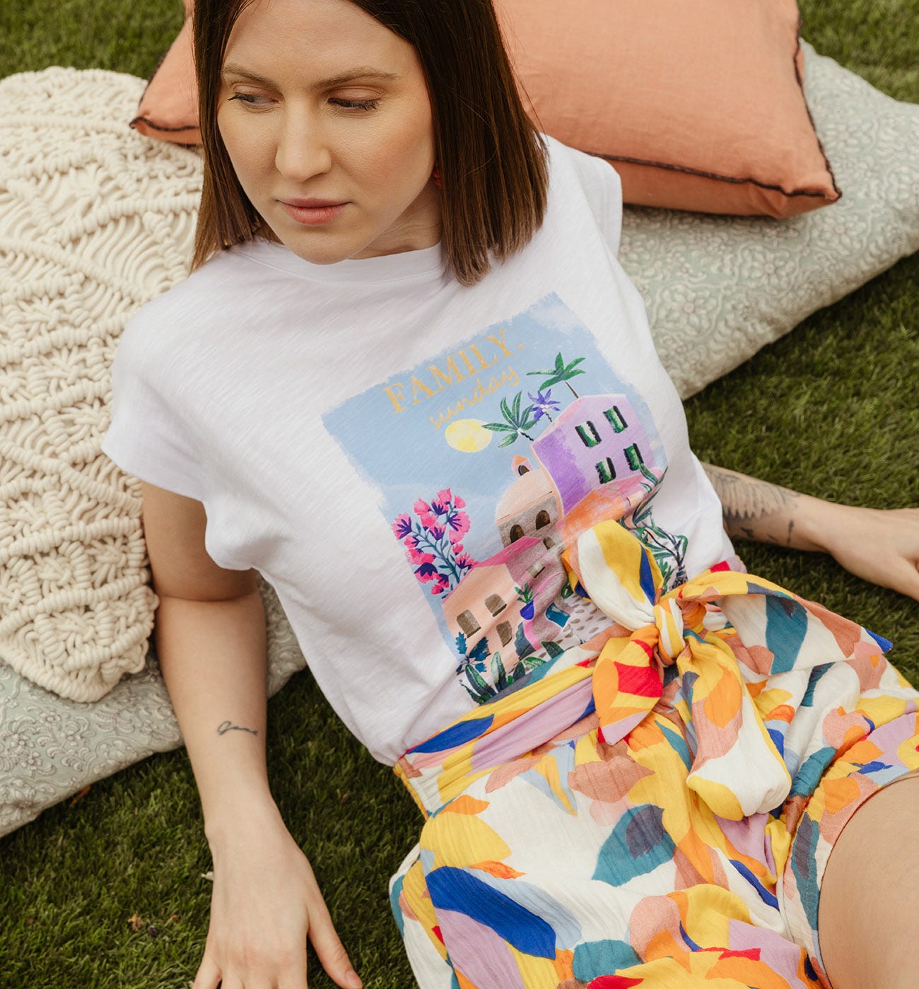 PROMOD TAO top - Ecru print