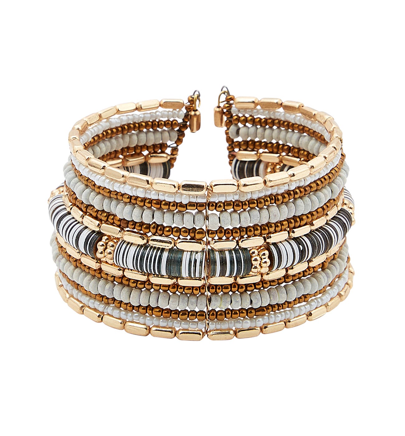 Beads cuff bracelet - Gold