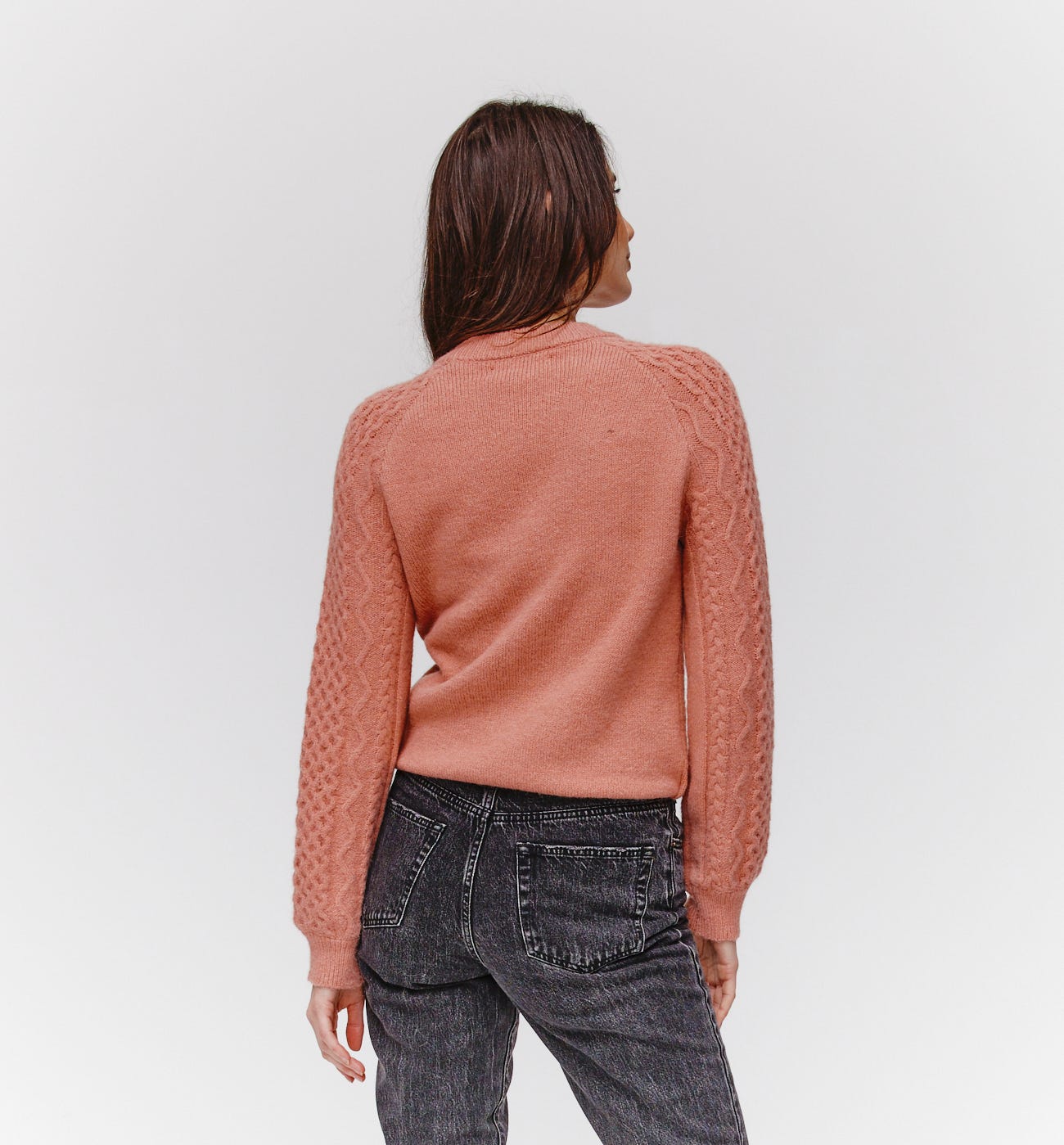 Fancy cable knit jumper - Pink