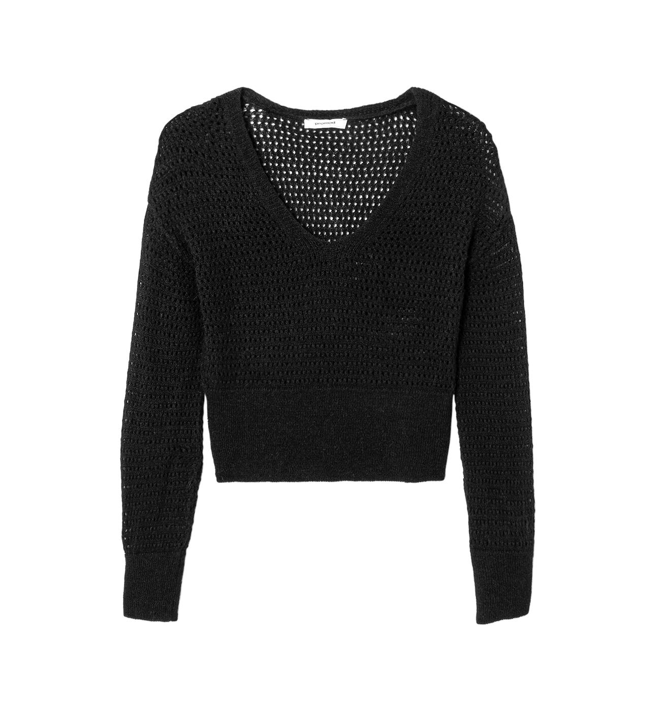 Short openwork jumper - Black