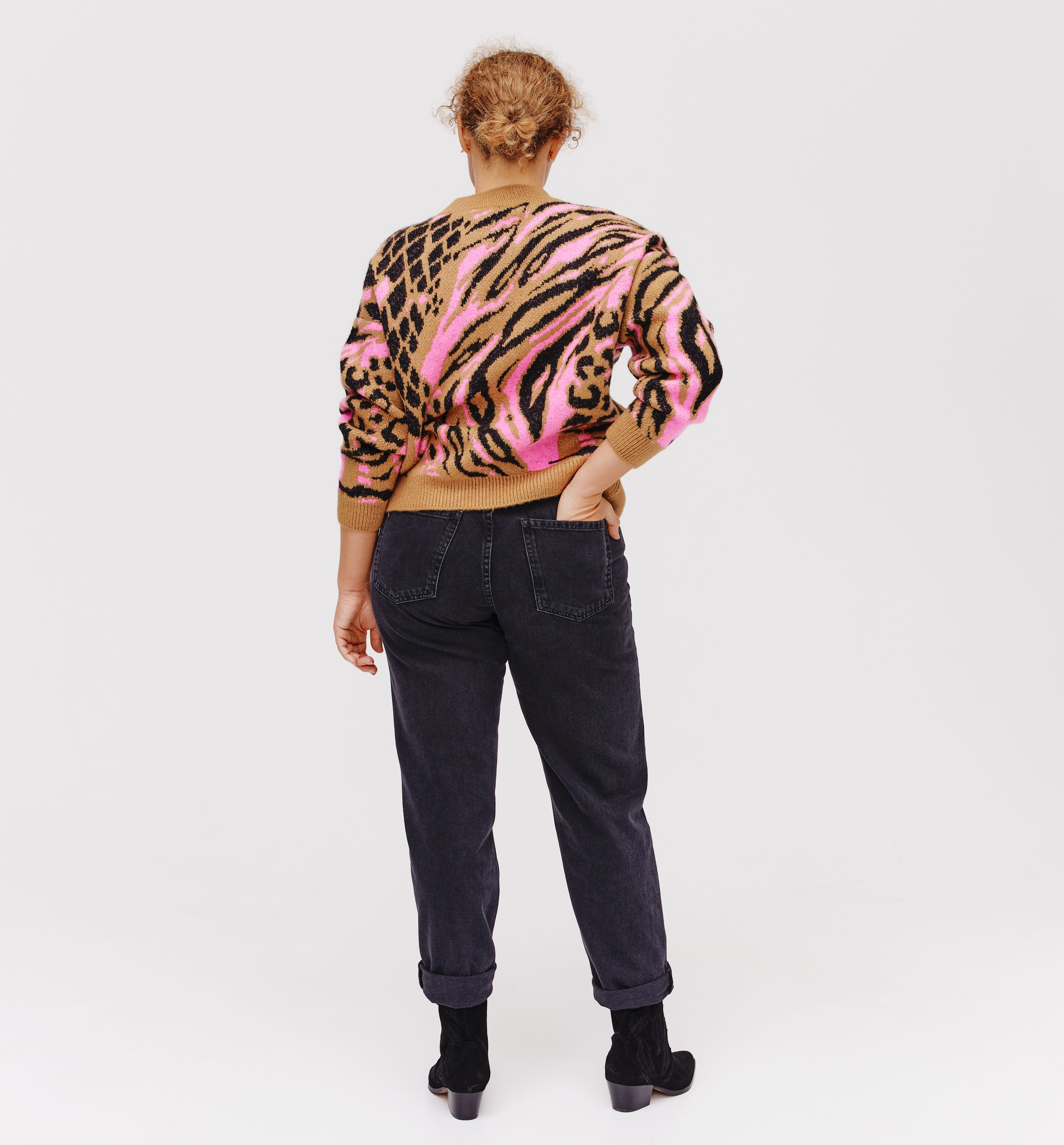 Zebra design jumper - Neon pink