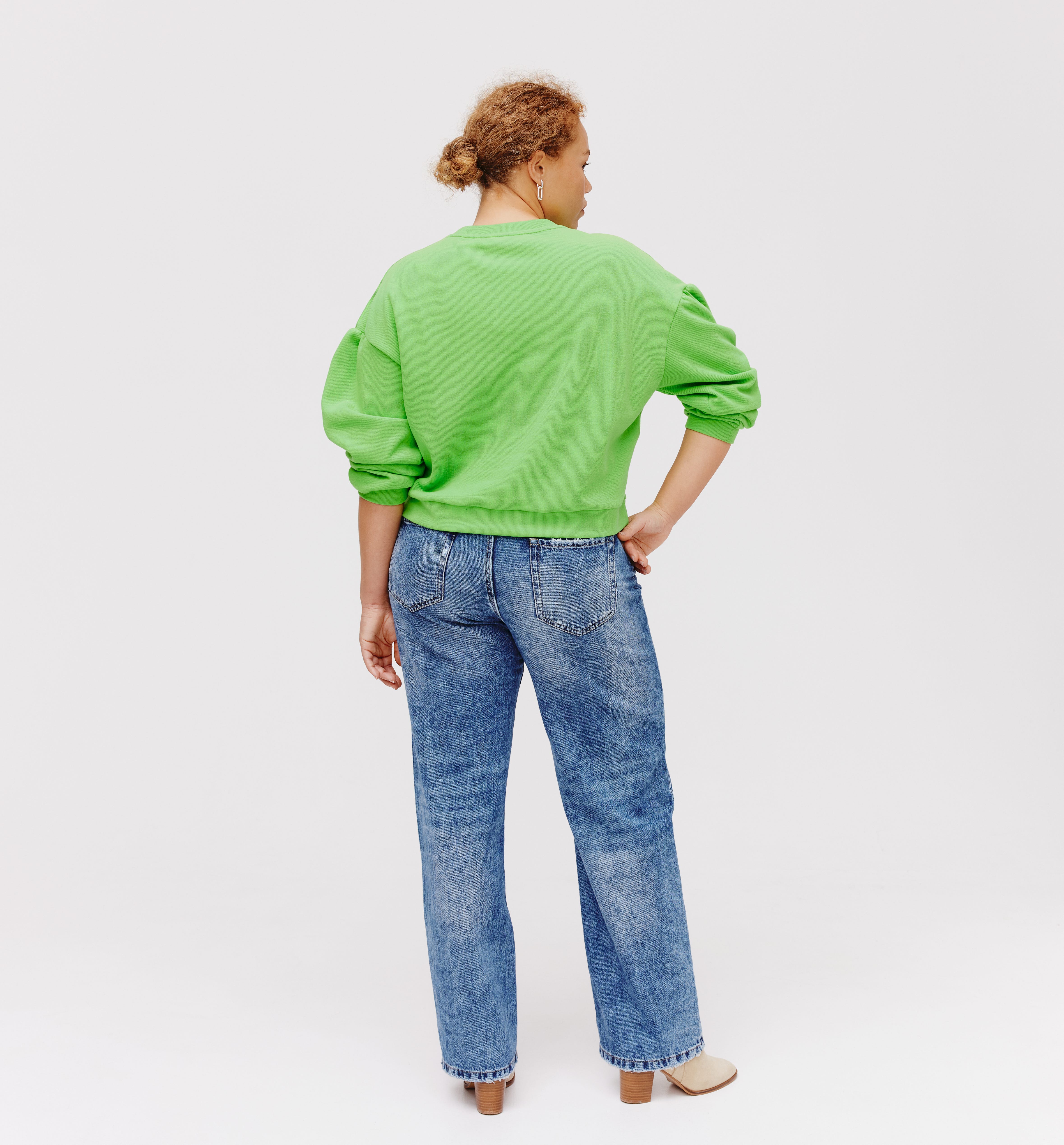 Lightweight rib sweatshirt - VERT MOYEN