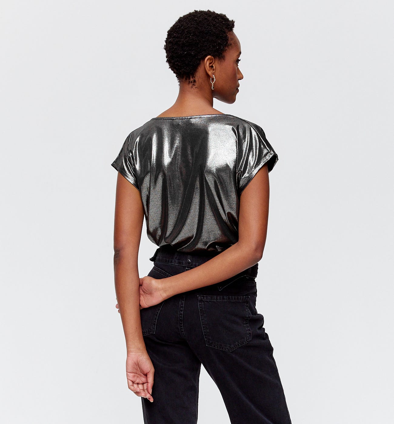 Metallic top - Grey