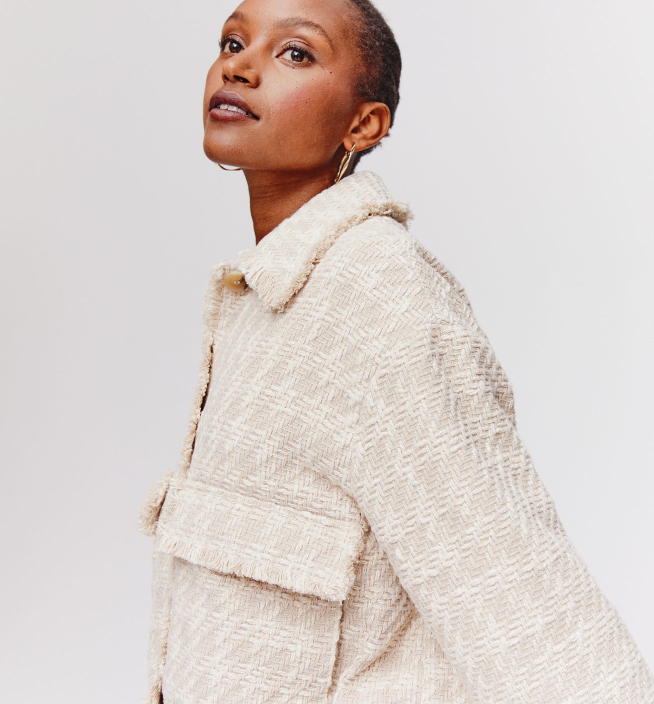 Designer-inspired jacket - Ecru print