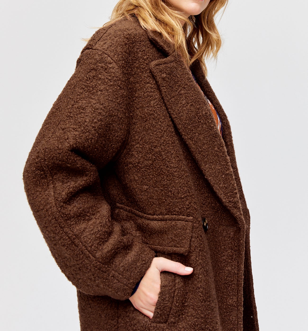 Wool blend coat - Chestnut brown