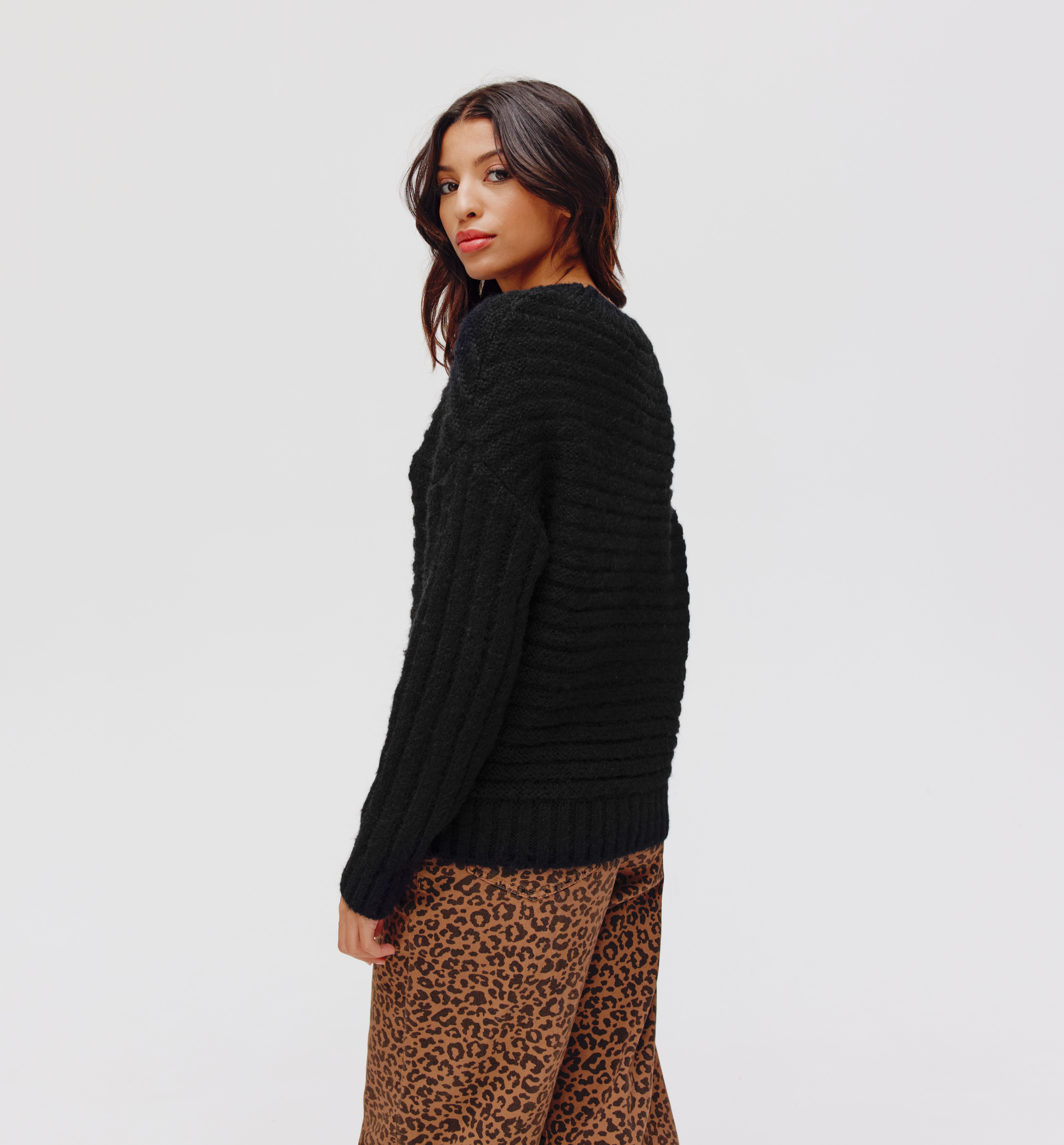 Fancy ribbed jumper - Black