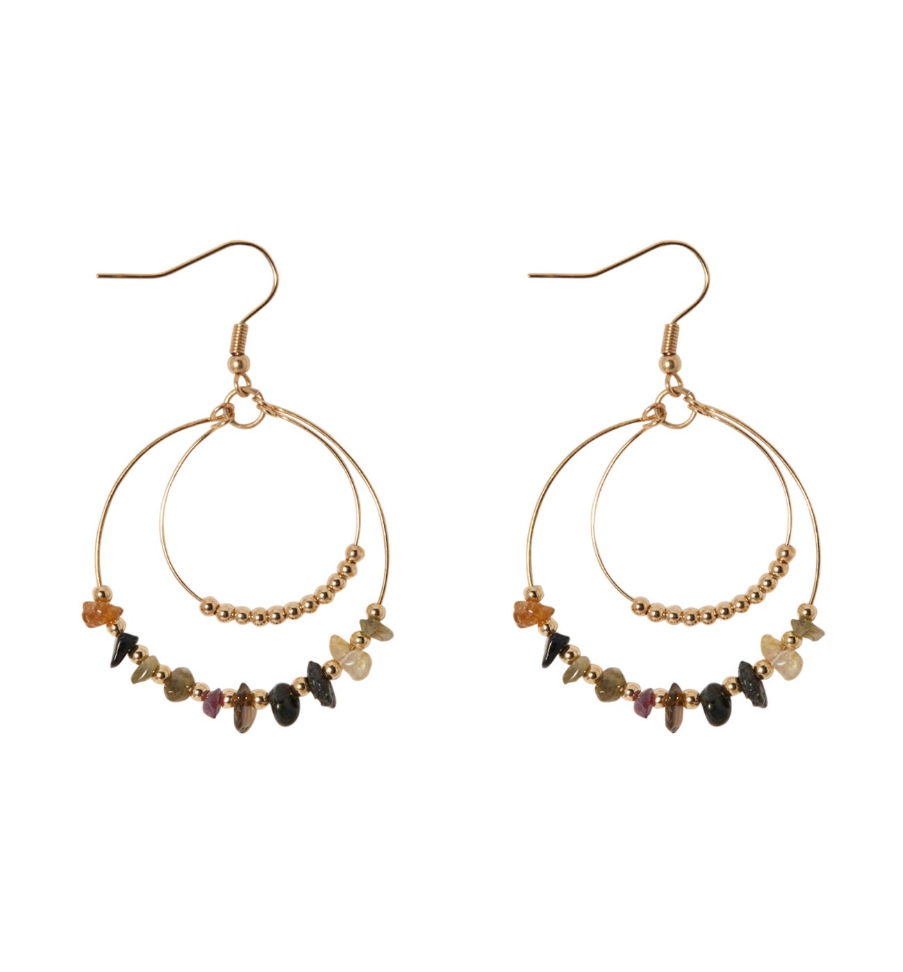 Ring shapes earrings - Gold