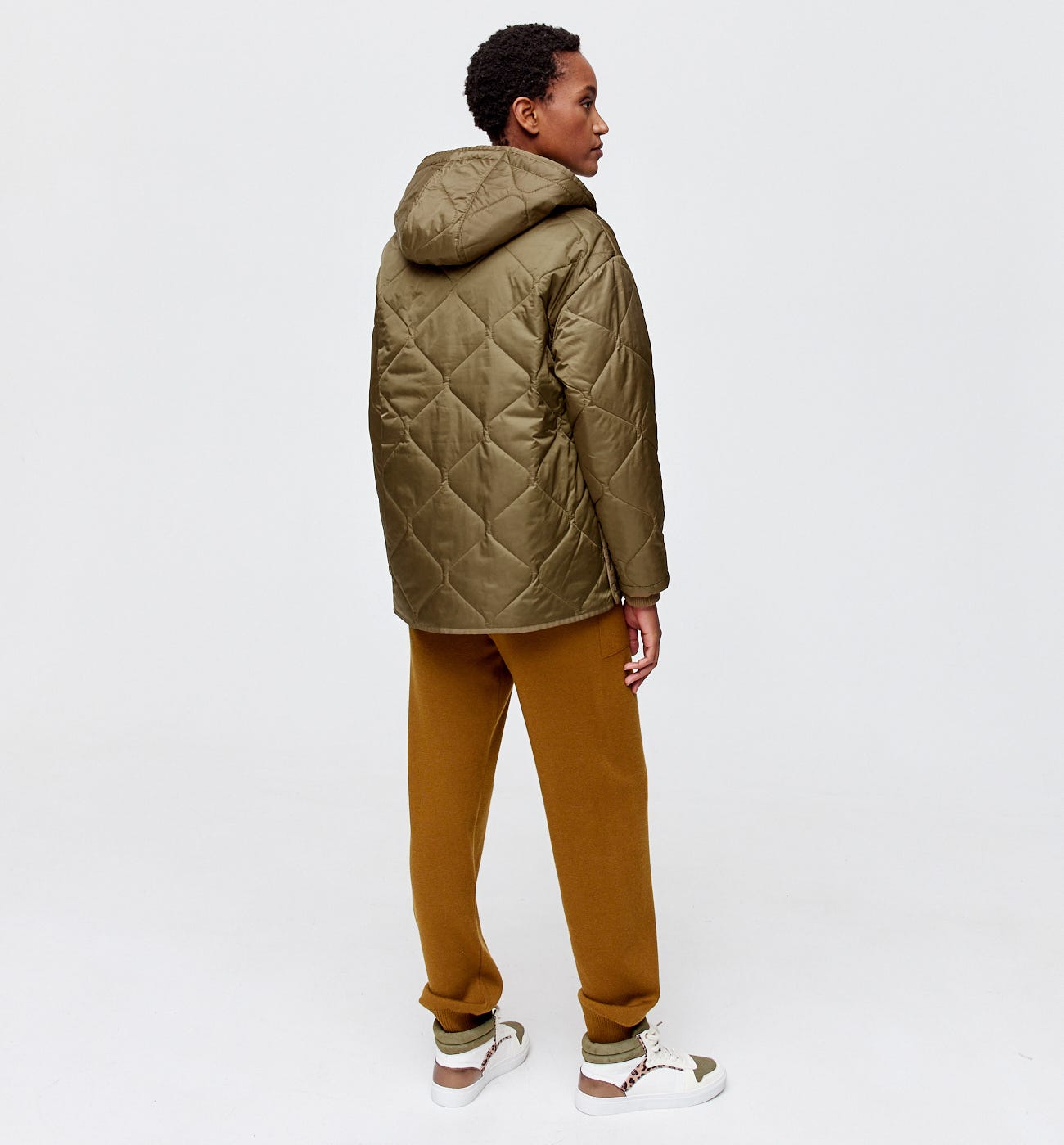 Hooded padded jacket - Khaki