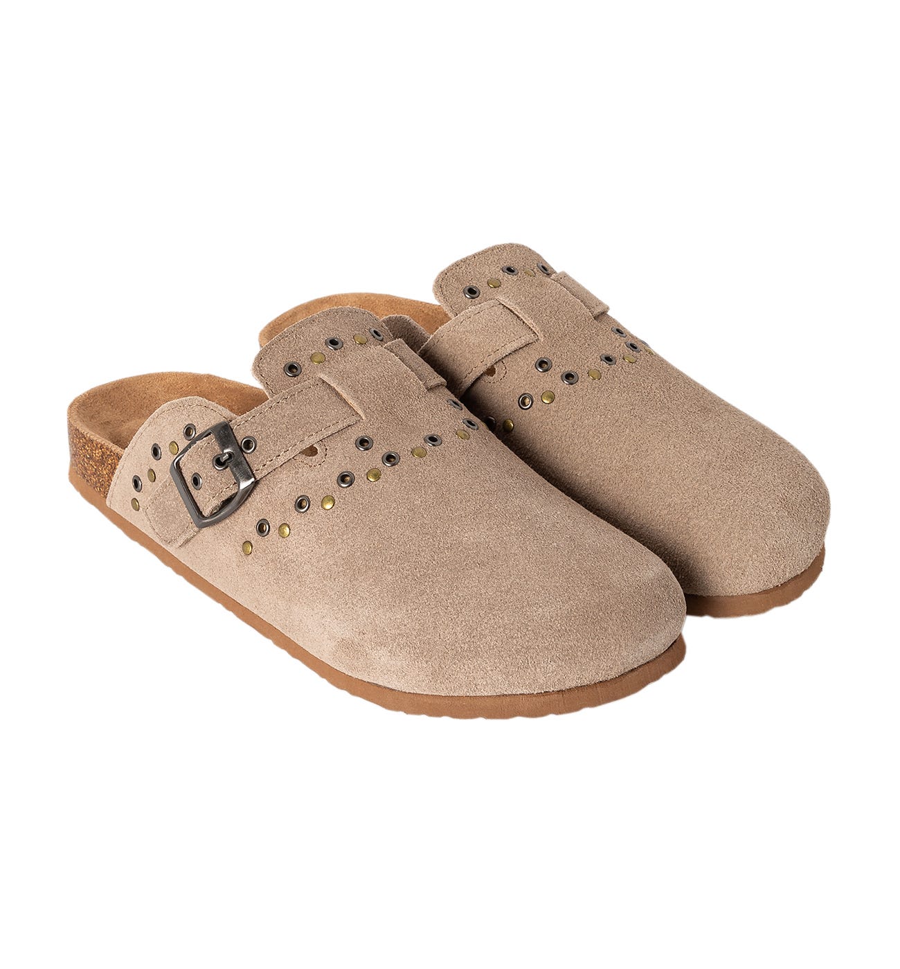 Suede leather mules - Beige