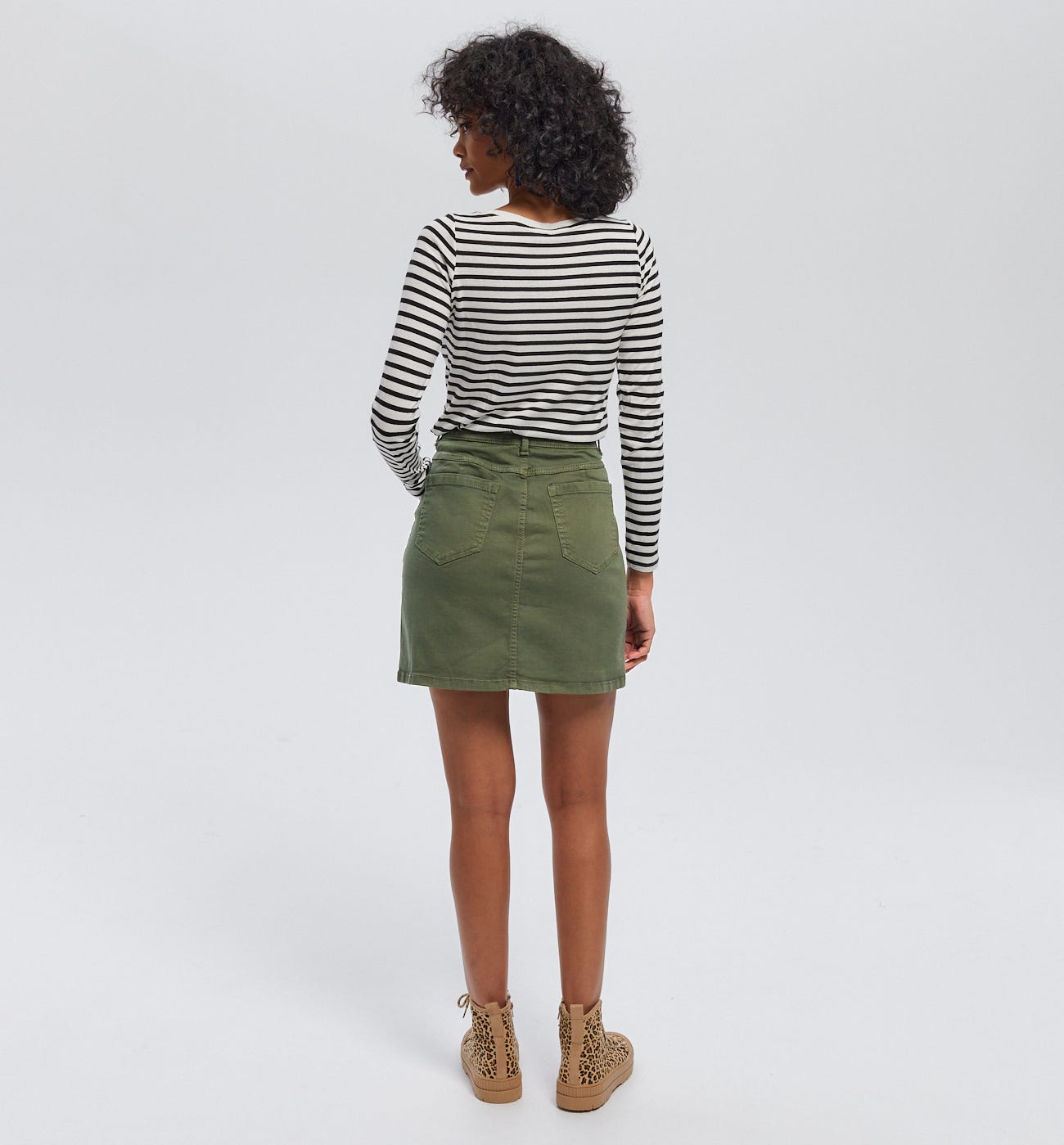Short canvas skirt - Light green