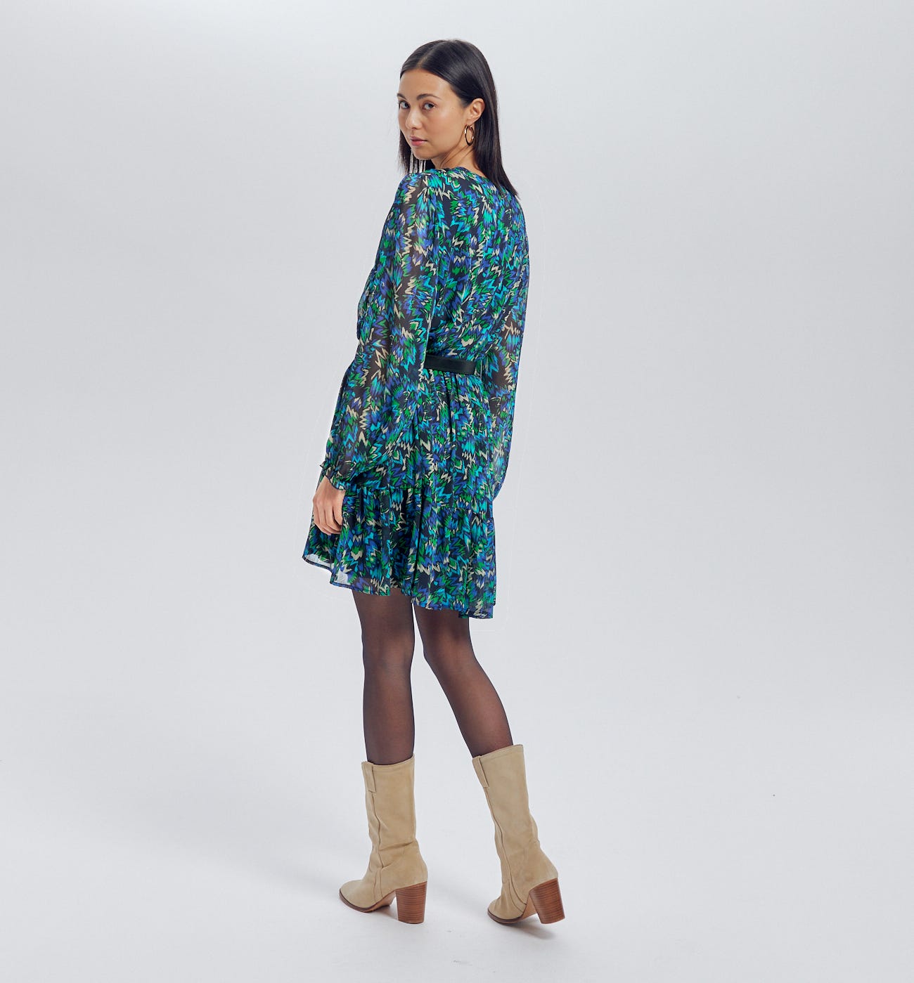 Frilly dress - Multicolour print