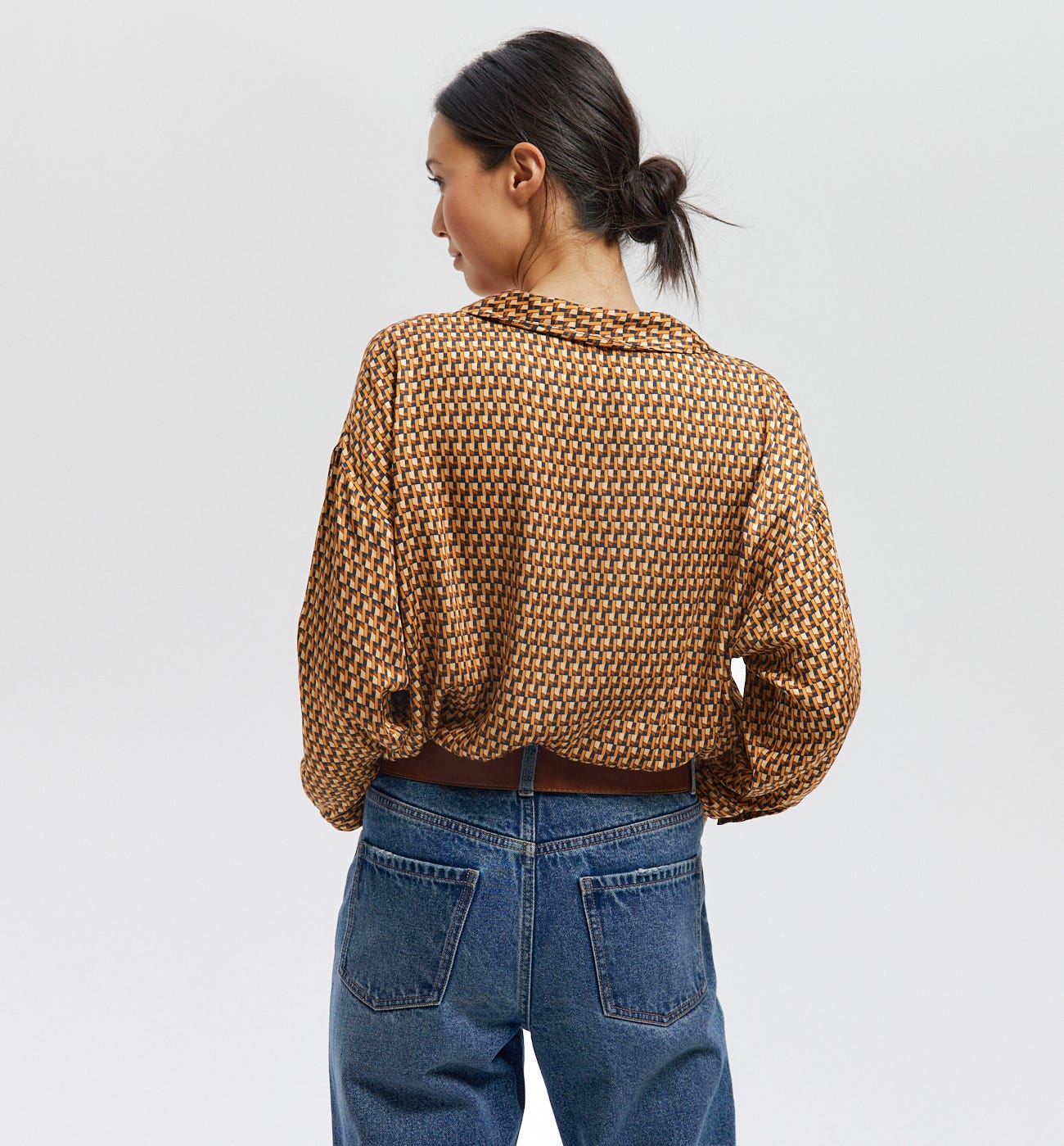 Patterned satin shirt - Multicolour print