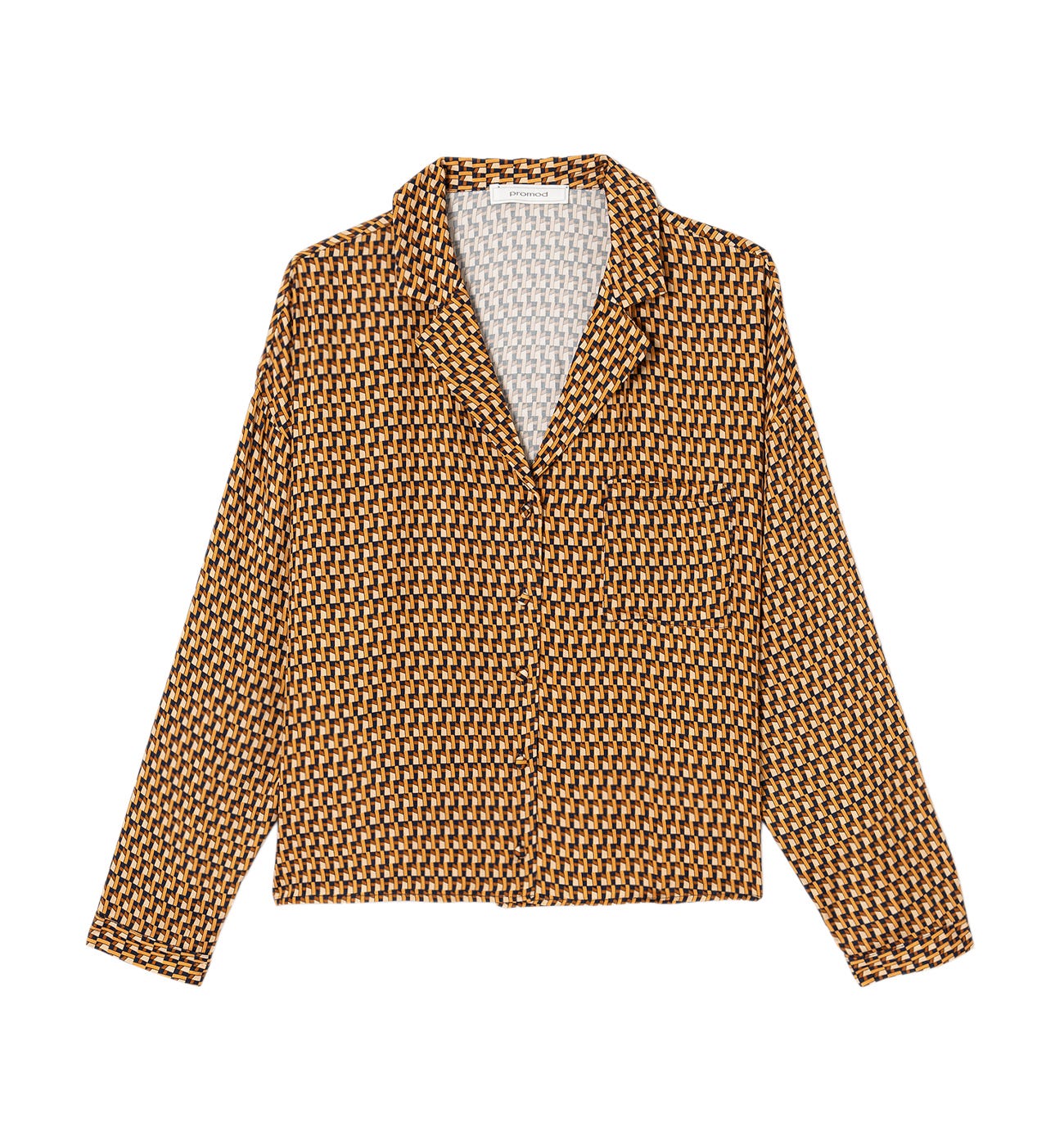 Patterned satin shirt - Multicolour print