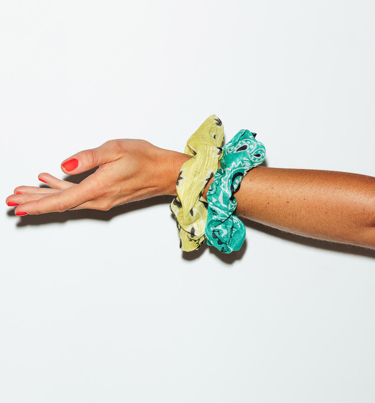 Set of 2 fabric scrunchies - Blue