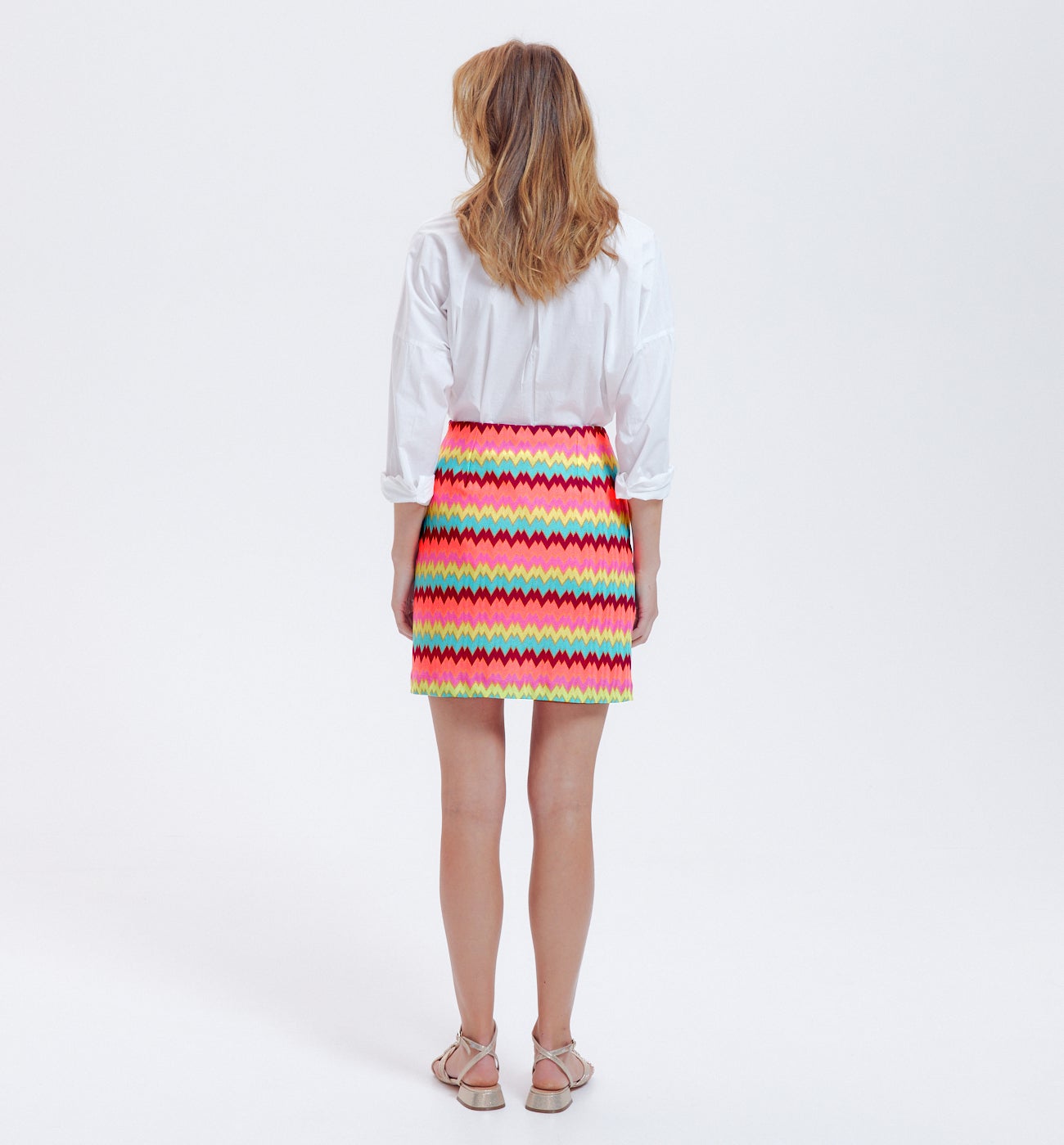 Short colourful skirt - Multicolour stripes