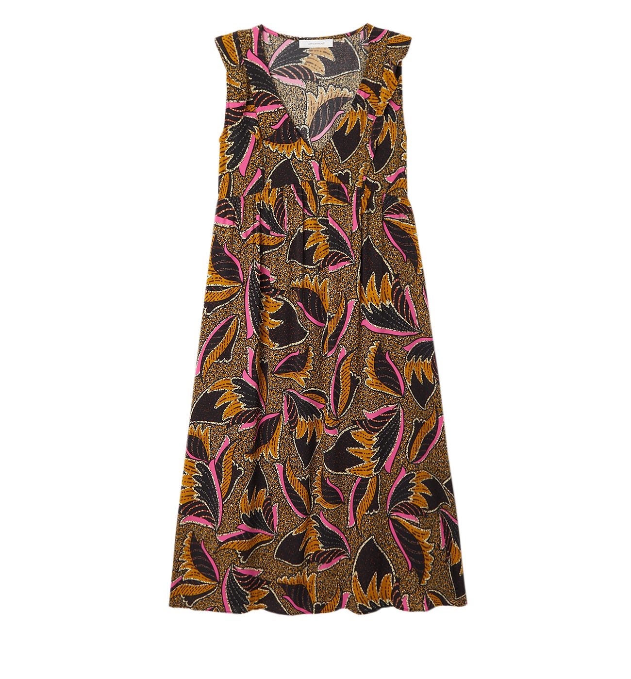 Mid Length Patterned Dress Black Print
