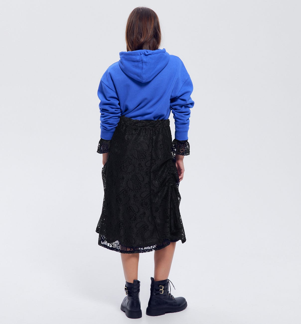 Lace Midi Skirt Black
