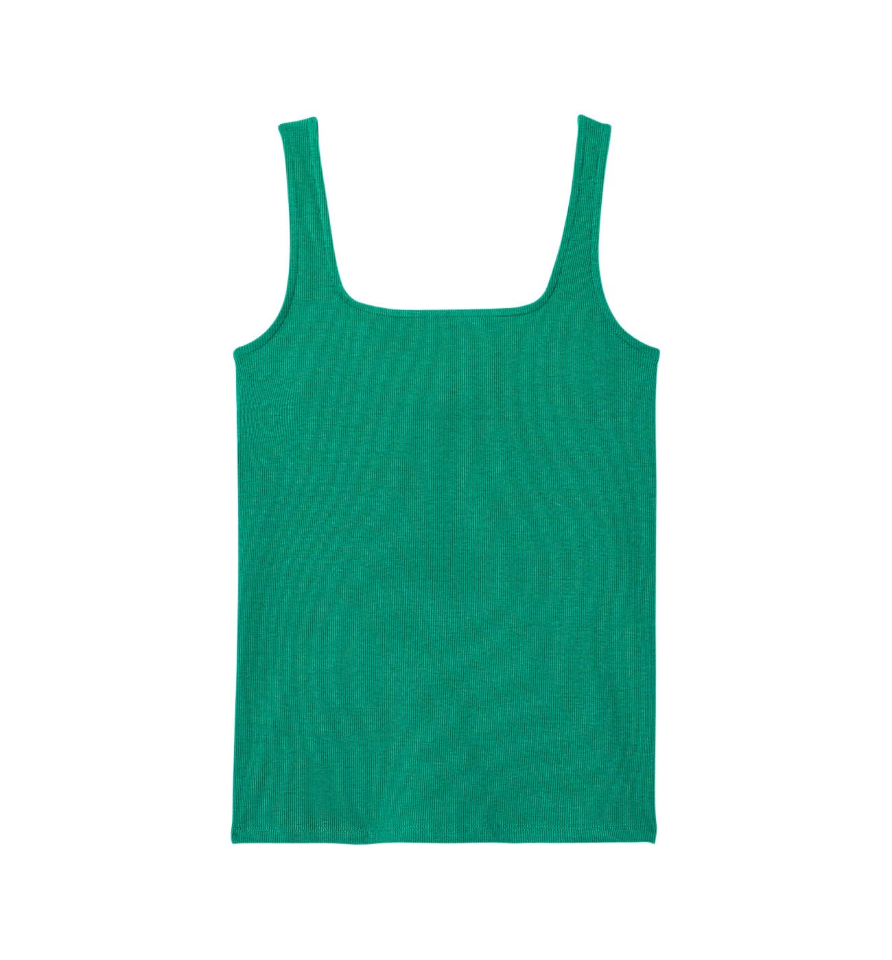 Ribbed jersey sleeveless top - Green