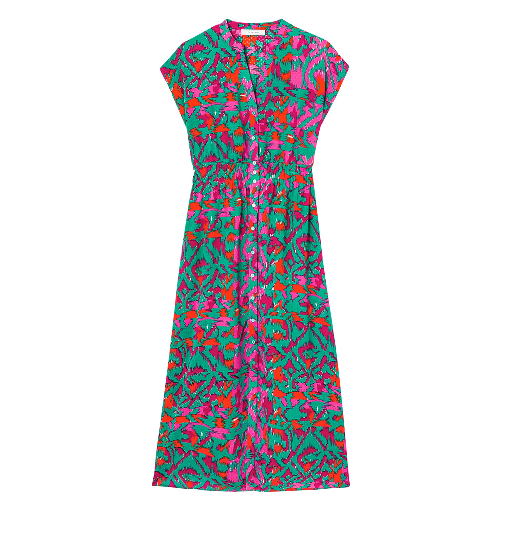 Long patterned dress - Emerald green print