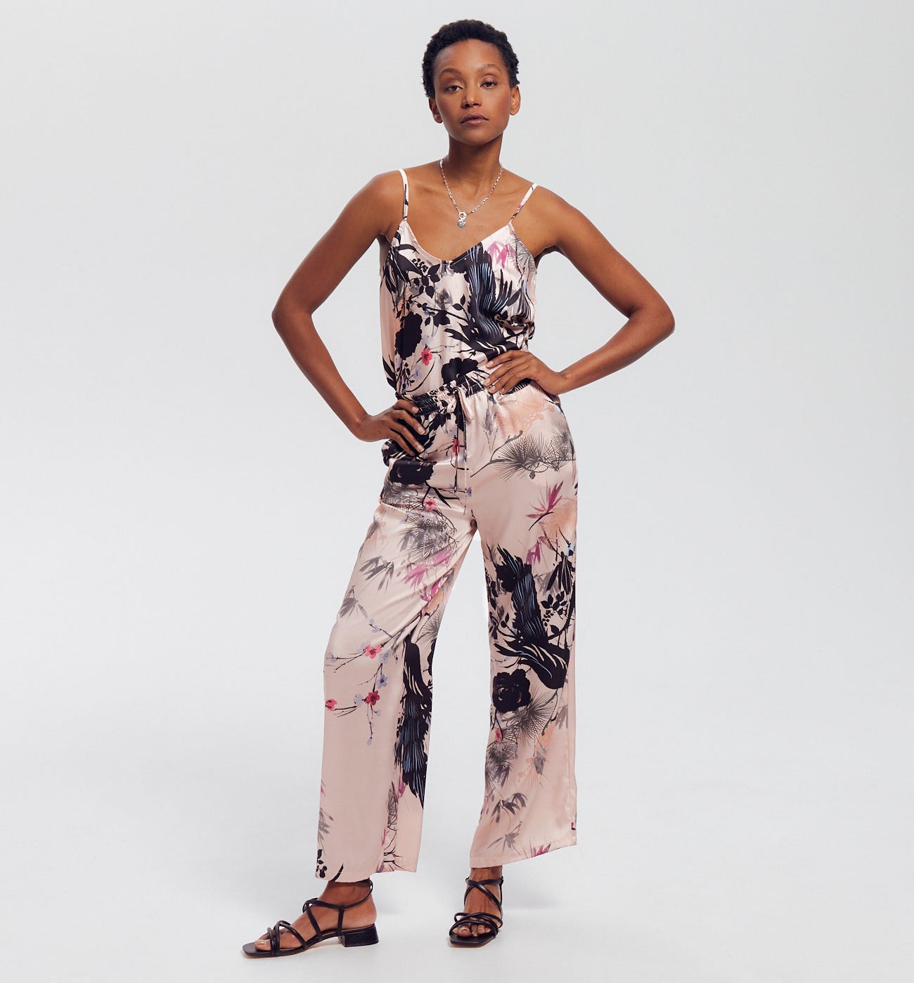 Strappy Japanese Inspired Top Multicolour Print