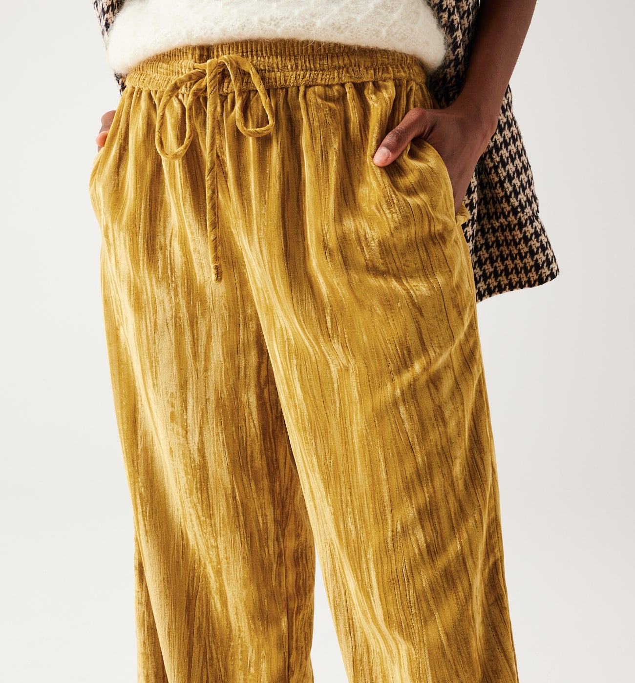 Wideleg Velour Trousers Yellow Wideleg Velour Trousers Yellow